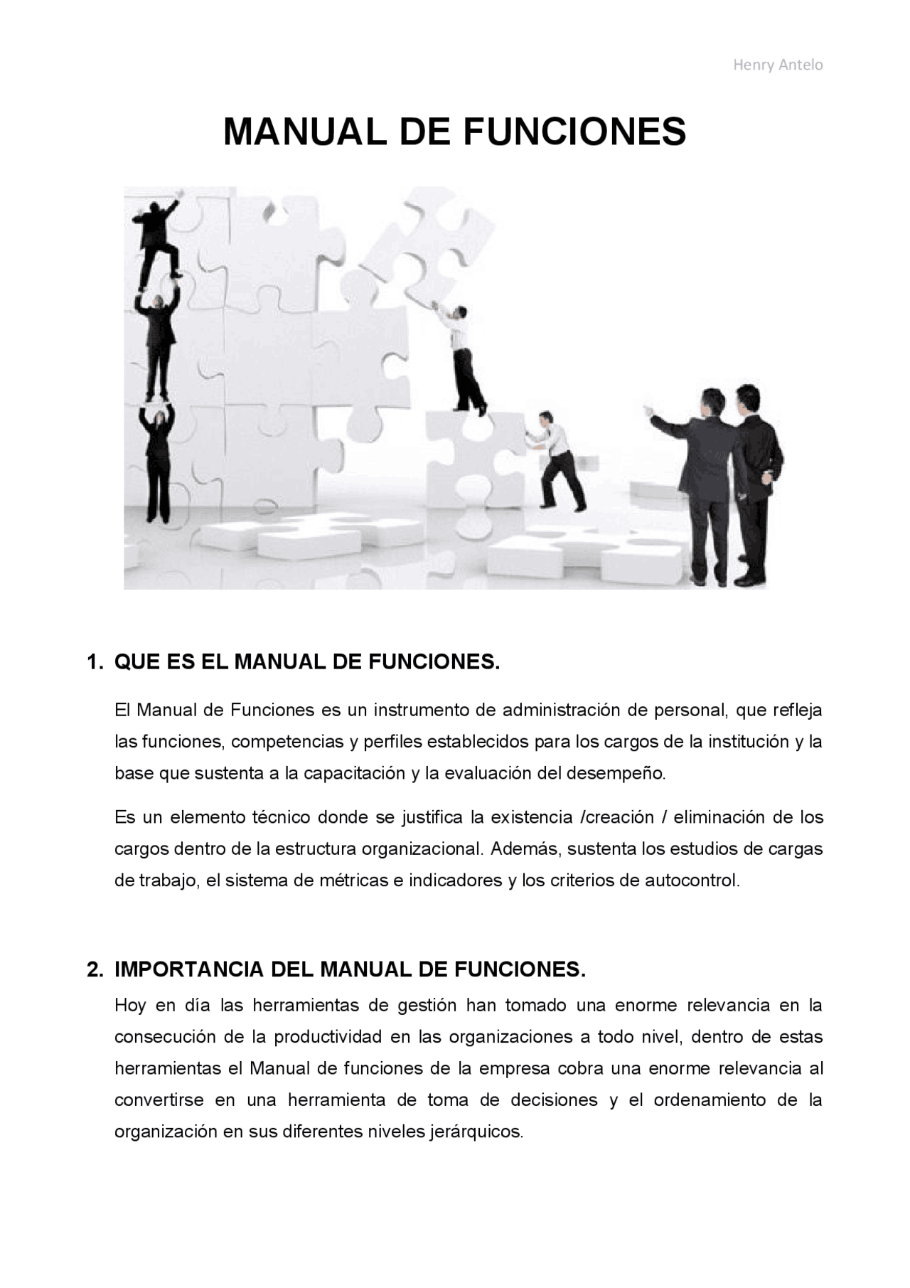 Manuales de funciones - Docsity