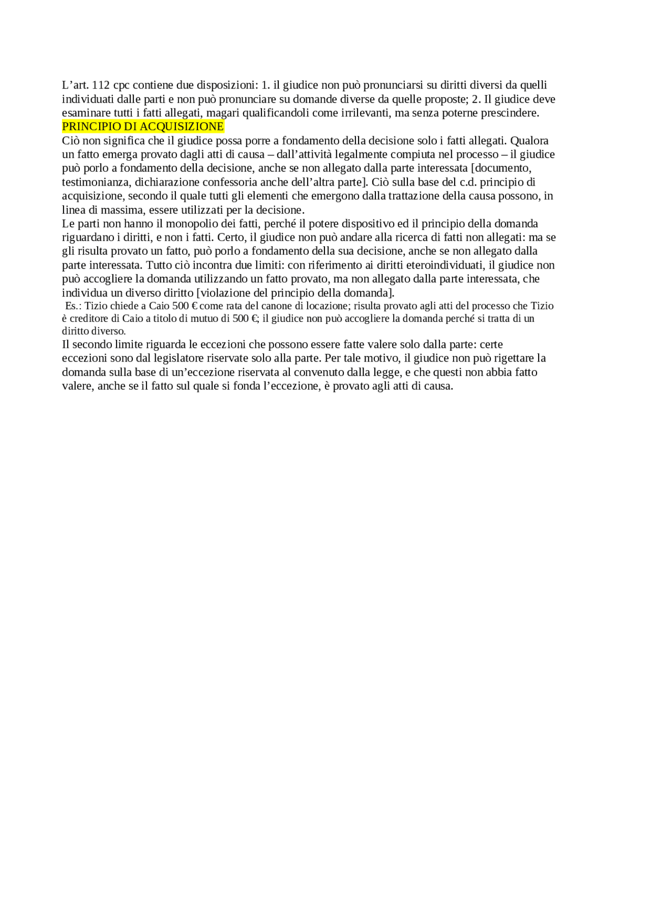 Principio Di Acquisizione Docsity