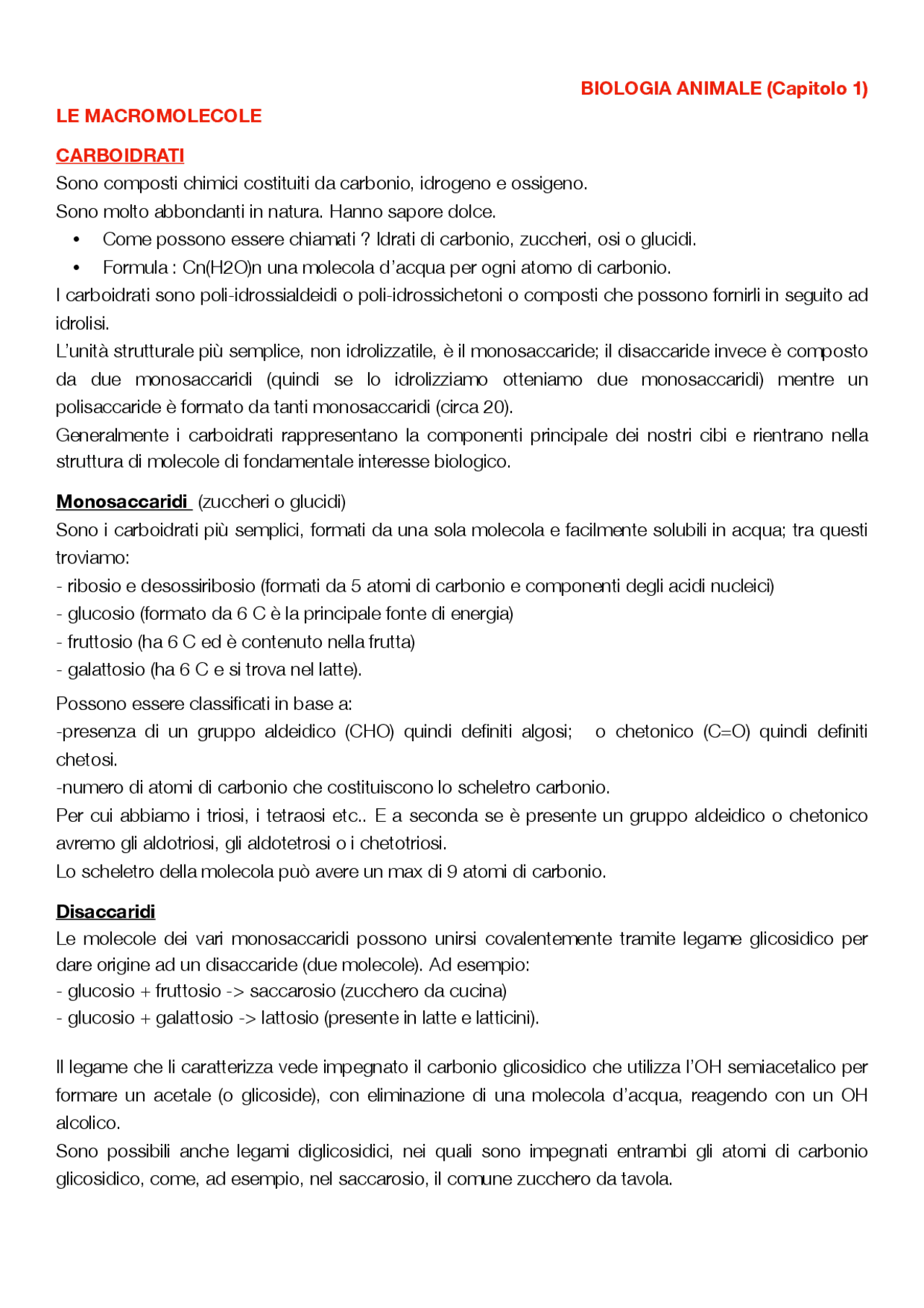 BIOLOGIA ANIMALE (modulo 1) - Docsity