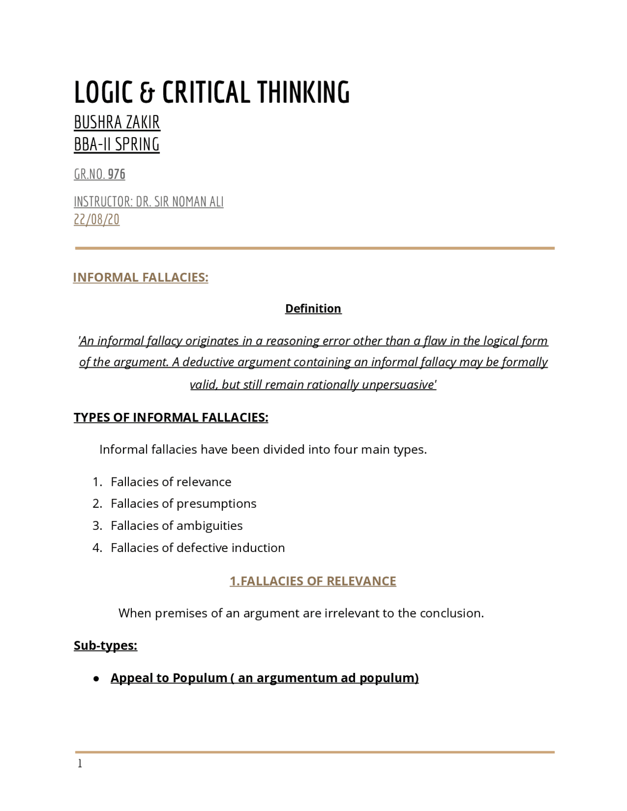 Logic notes for University - Docsity