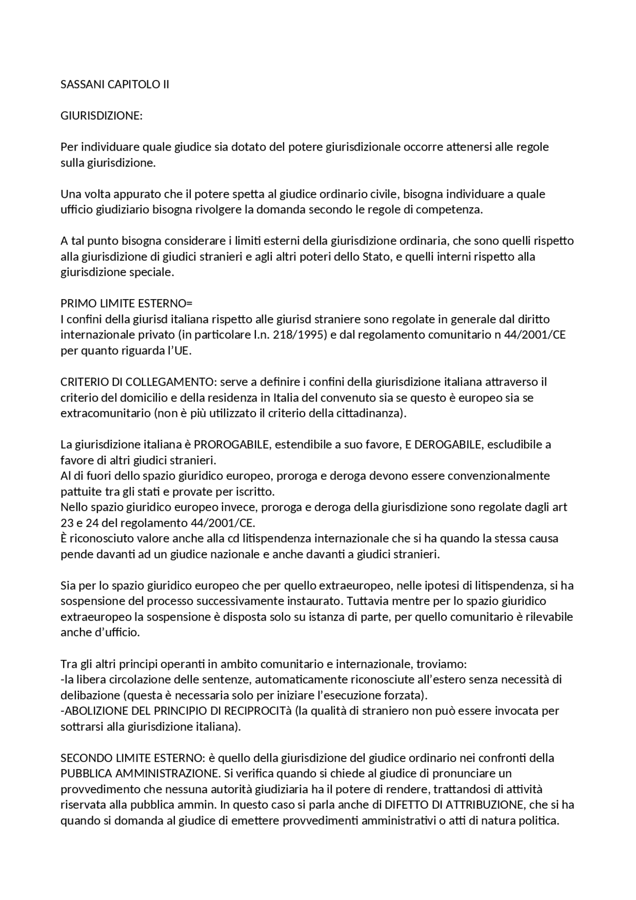 Riassunto Diritto Processuale Civile Sassani Docsity