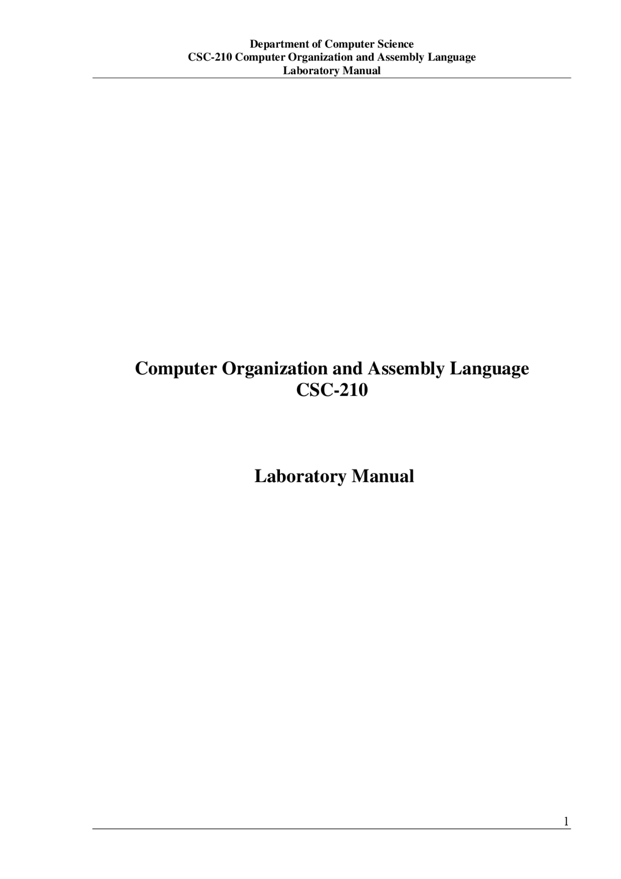 Computer Organization And Assembly Language Lab Manual Docsity