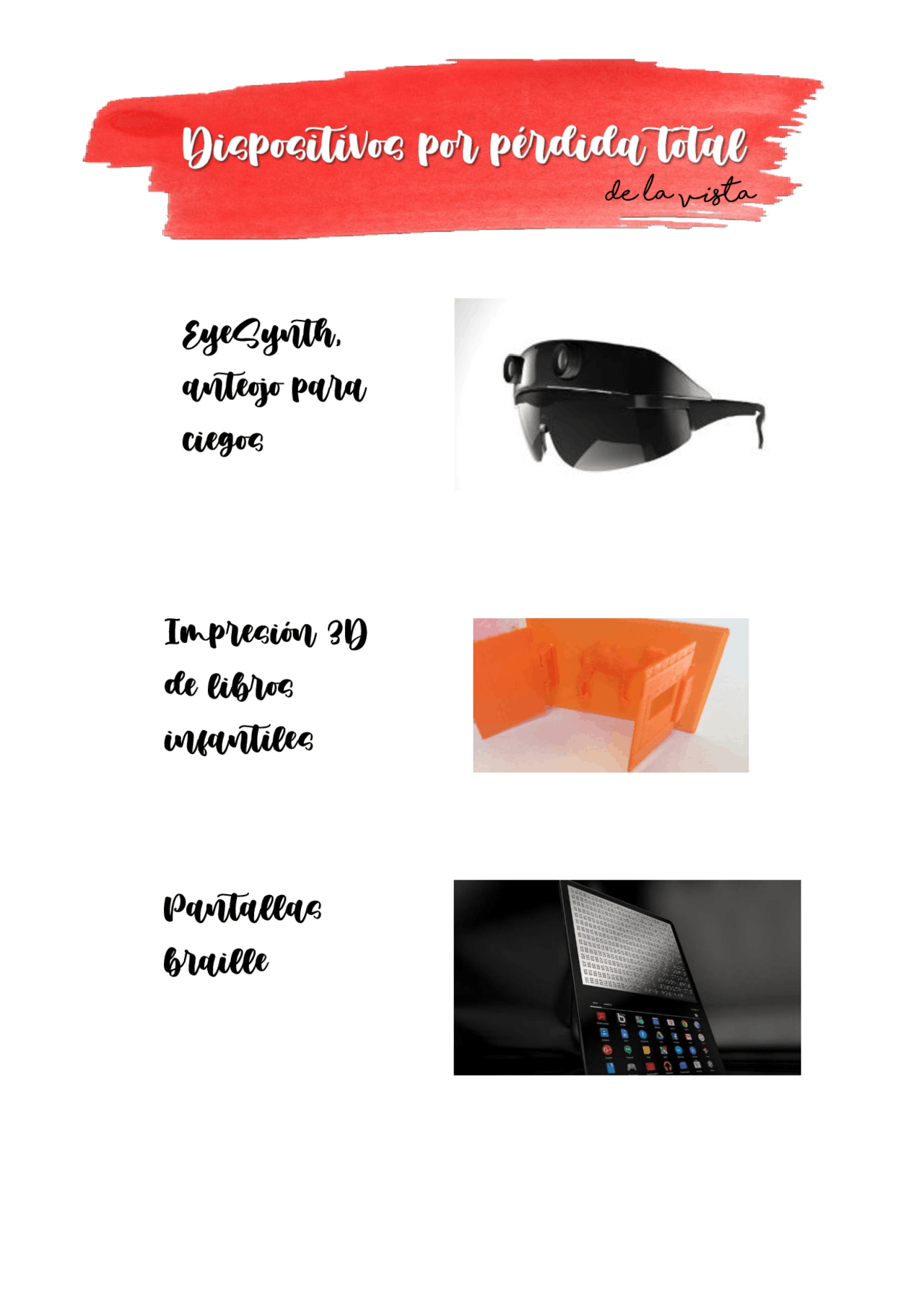 Braile dispositivos visuales - Docsity