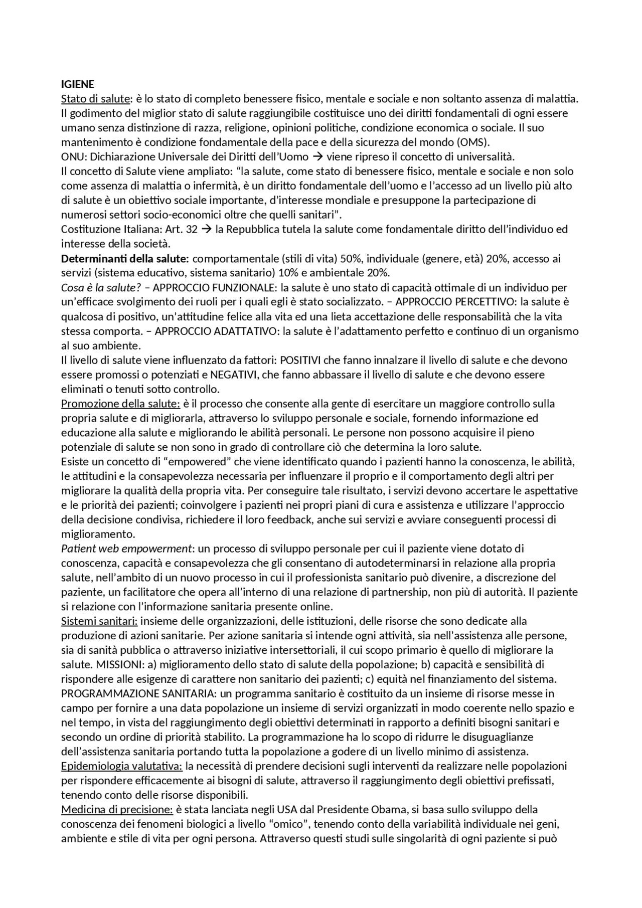 Igiene Dalle Basi Fino Ai Vaccini E Oltre Docsity