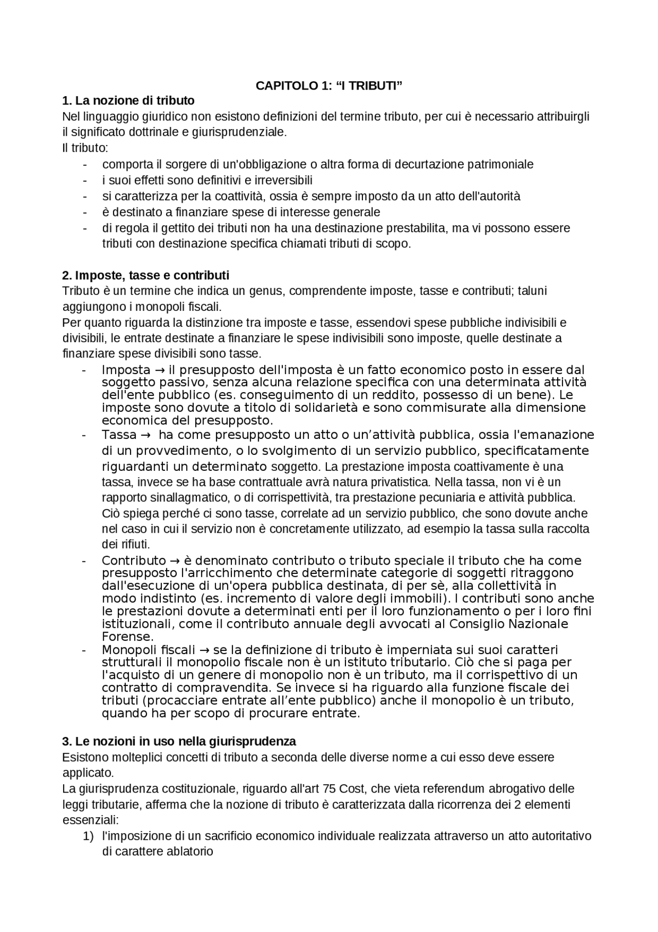 Esame di diritto tributario - Docsity