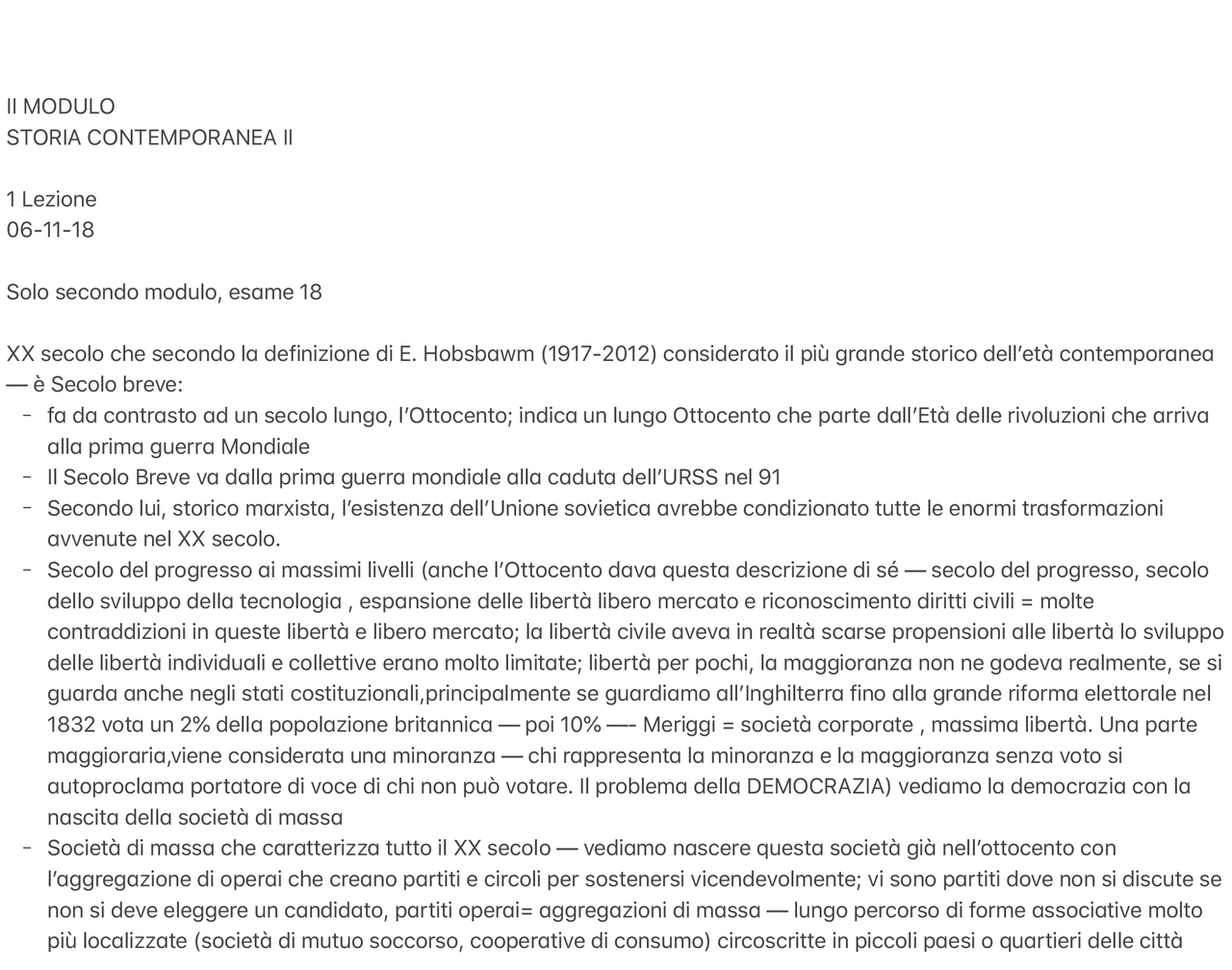Storia Contemporanea Modulo Ii Docsity