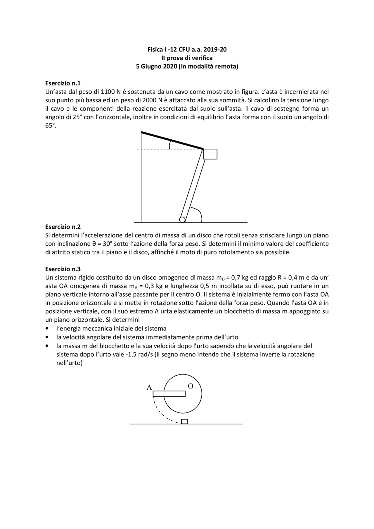 Fisica 1 Con Risoluzione Docsity