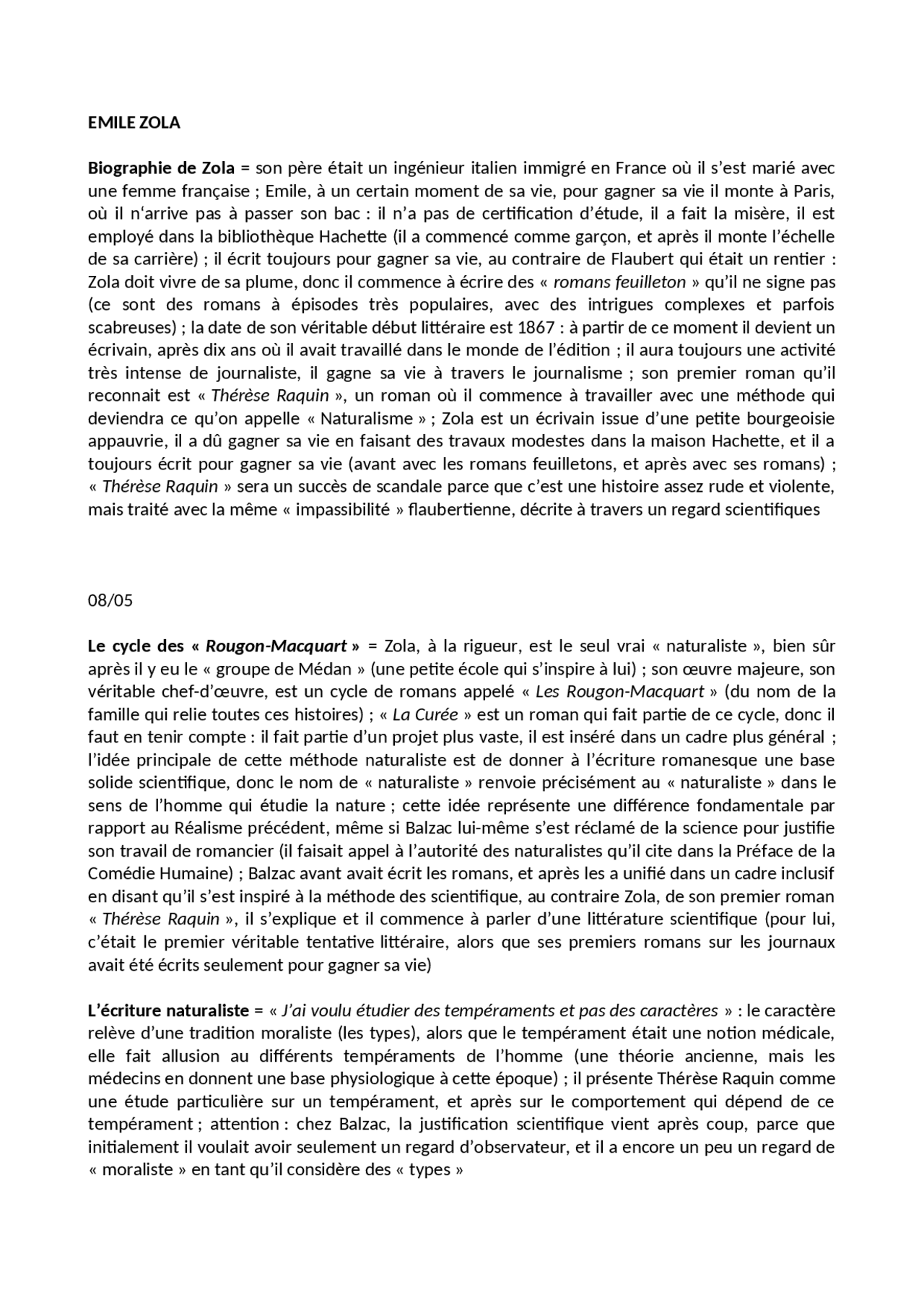 Zola E Maupassant Vita E Opere Principali Docsity