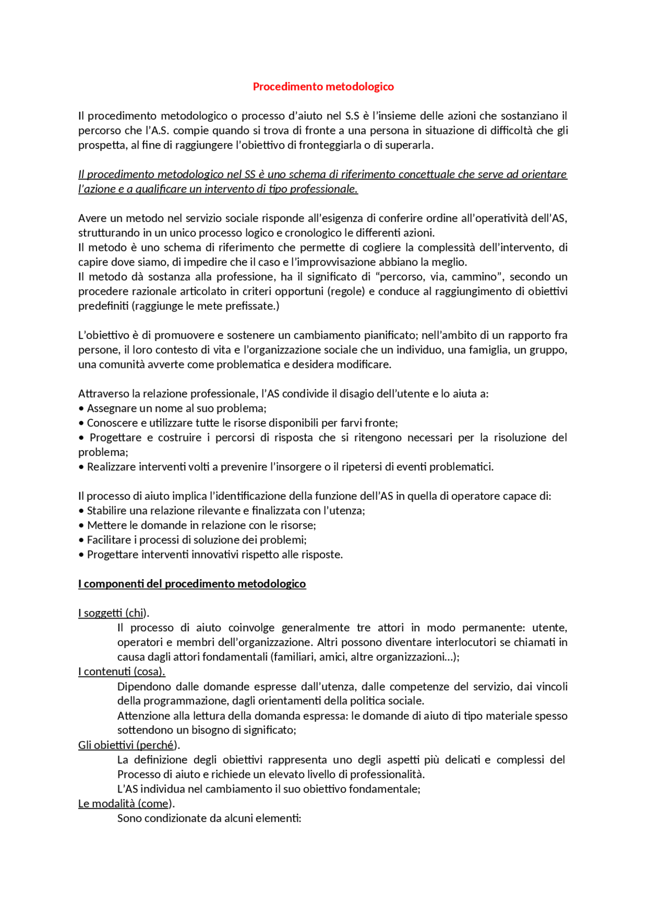 Procedimento Metodologico Docsity