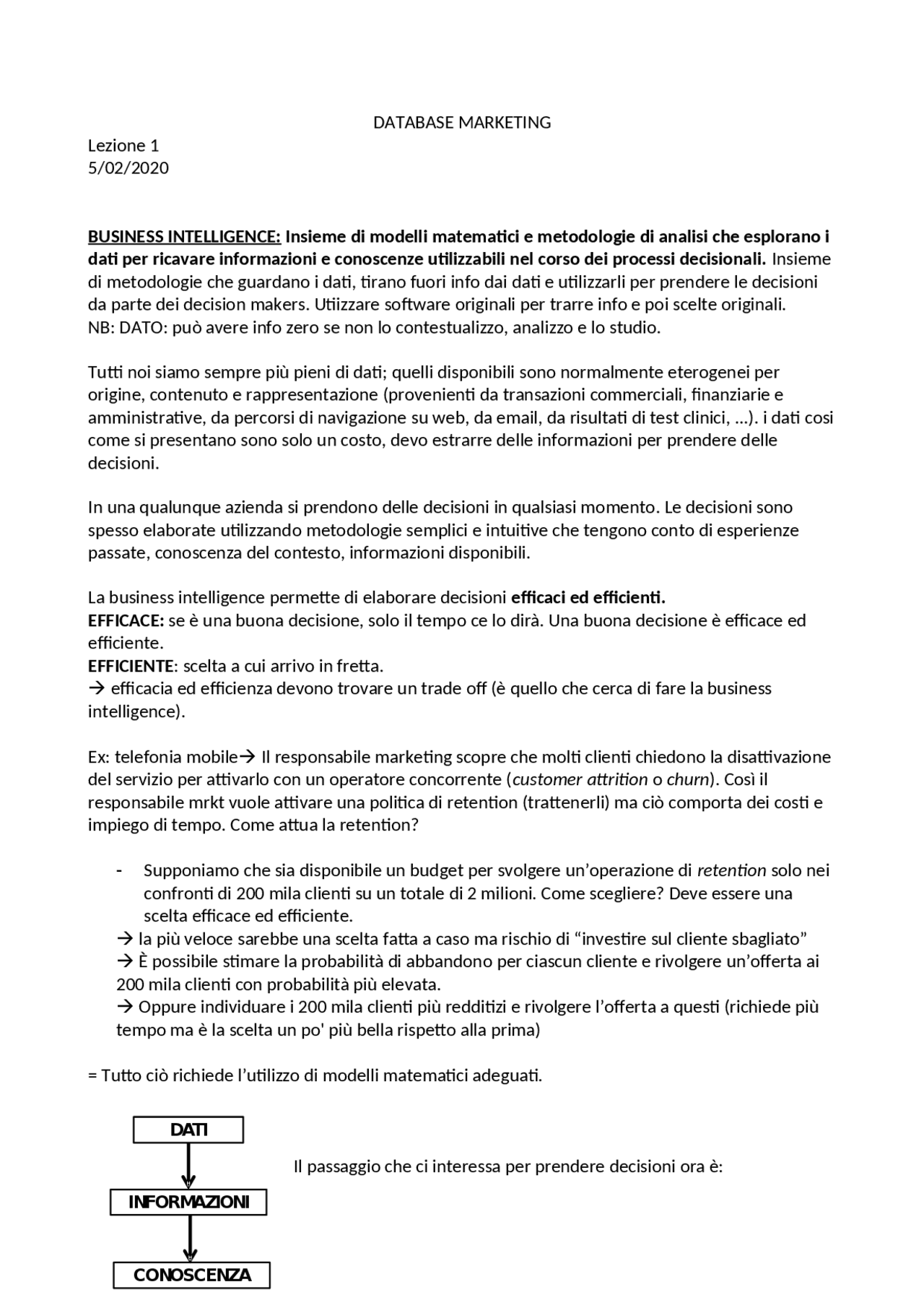 Database Marketing Introduzione Docsity
