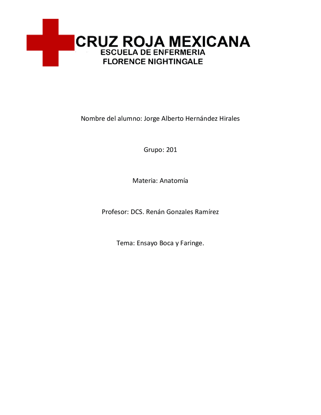 Ensayo Nasofaringe Orofaringe Y Faringe Docsity