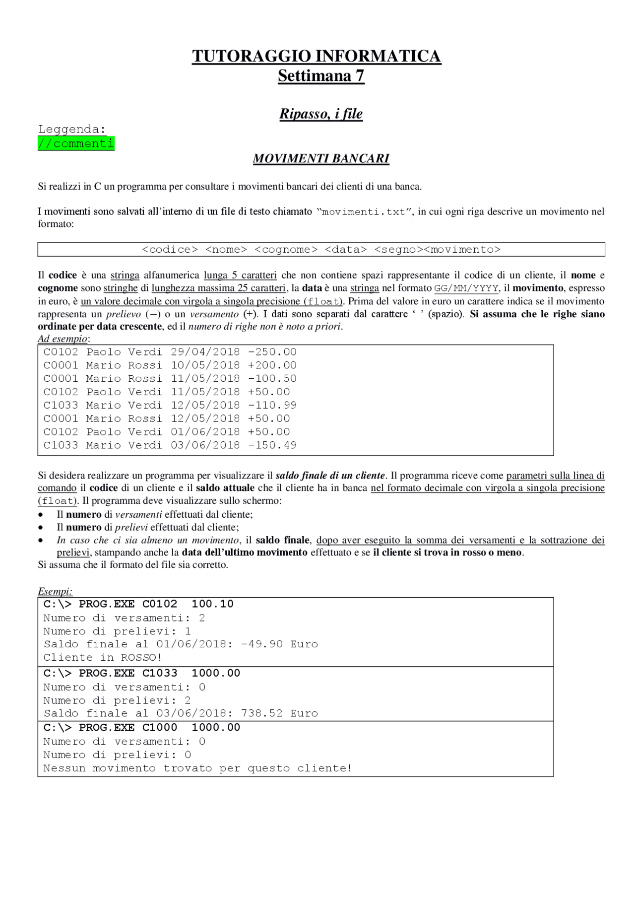 Esame Informatica Polito Prove Desame Di Elementi Di Informatica