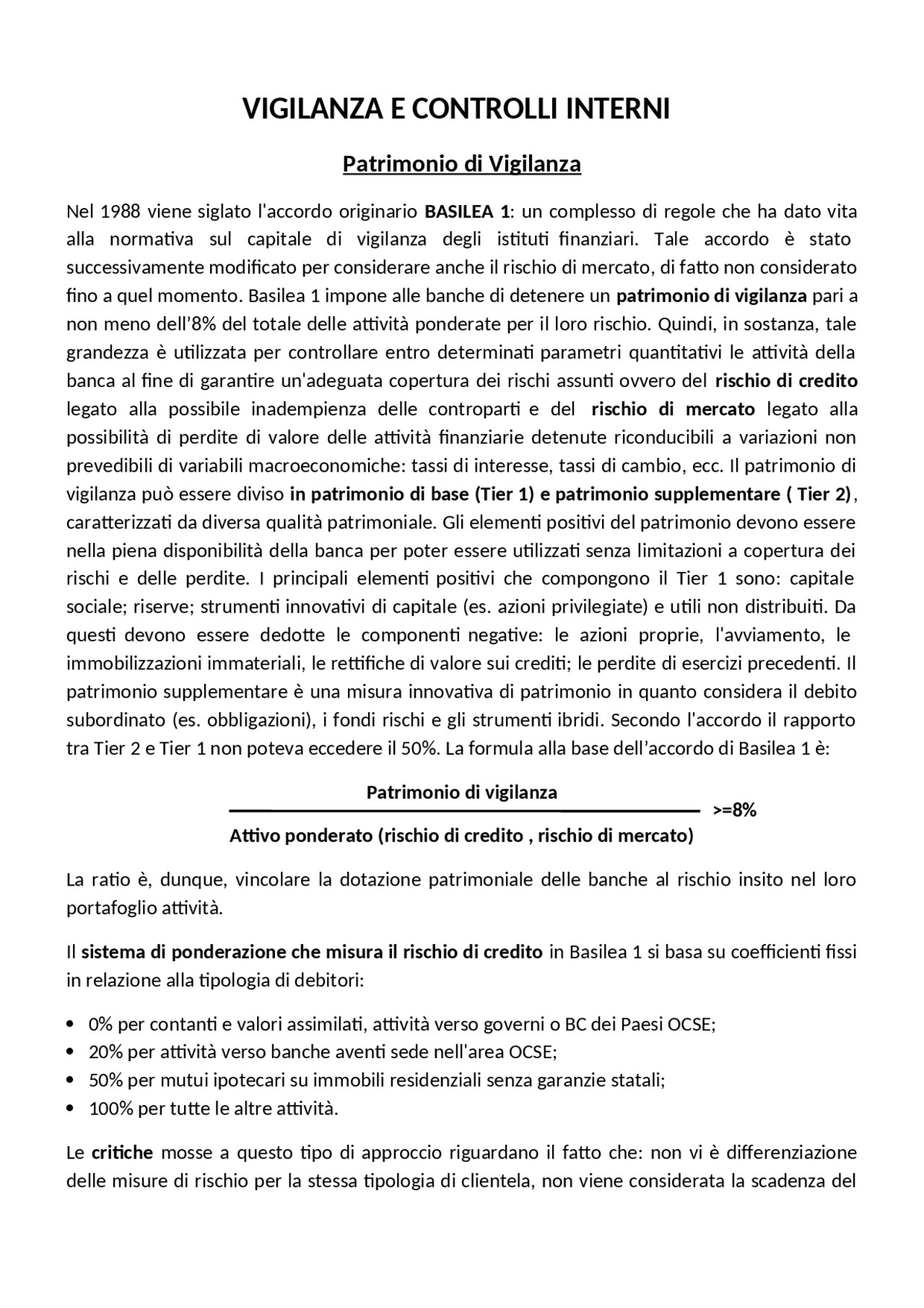 Riassunto Vigilanza E Controlli Prof Curcio 20192020 Docsity