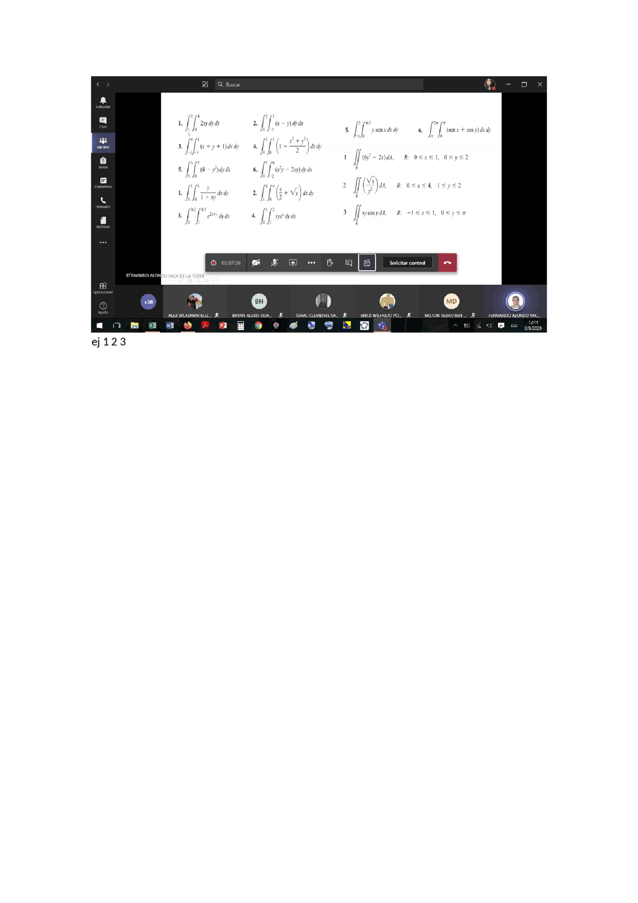 Ejercicios Integrales Dobles Docsity