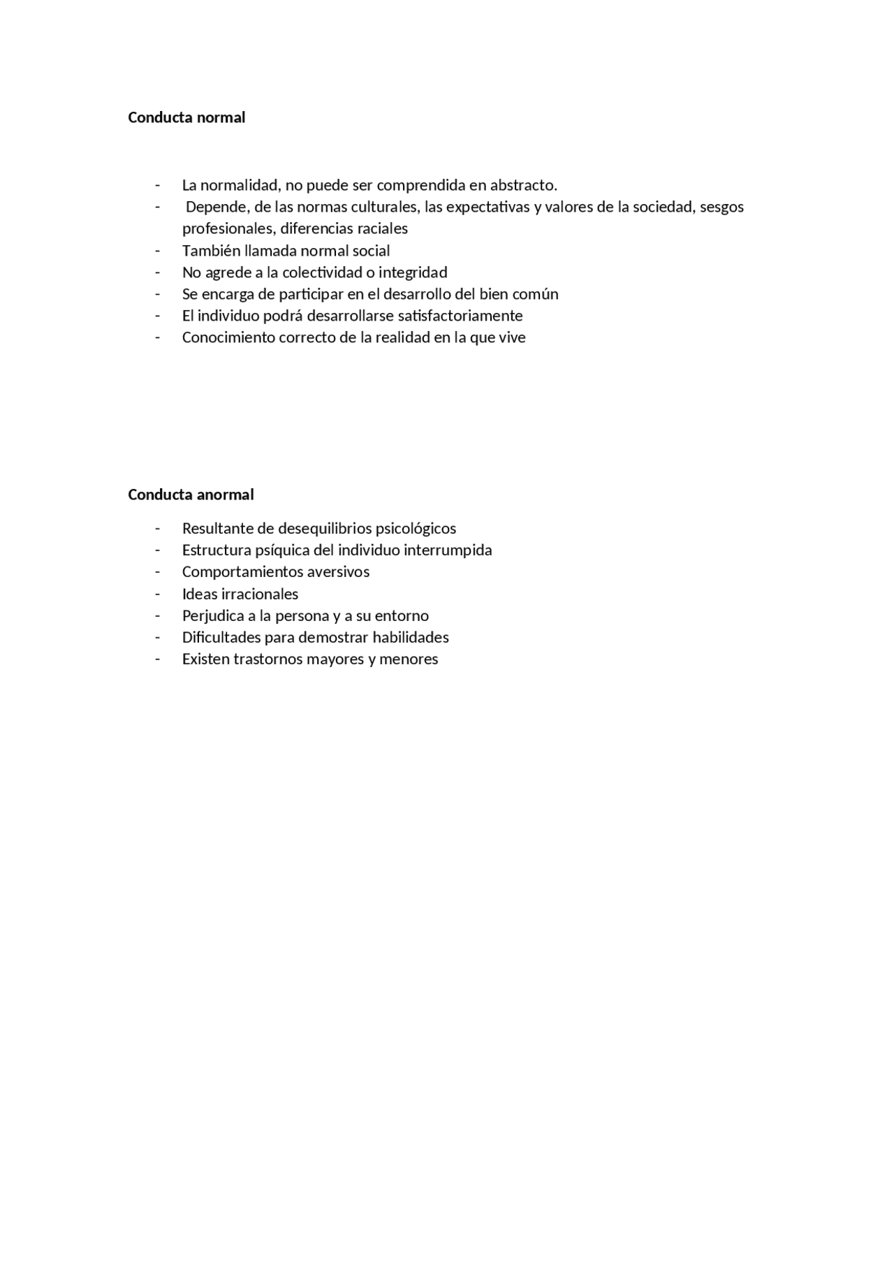 Conducta normal-La normalidad, no puede ser c | Apuntes de Psicología ...