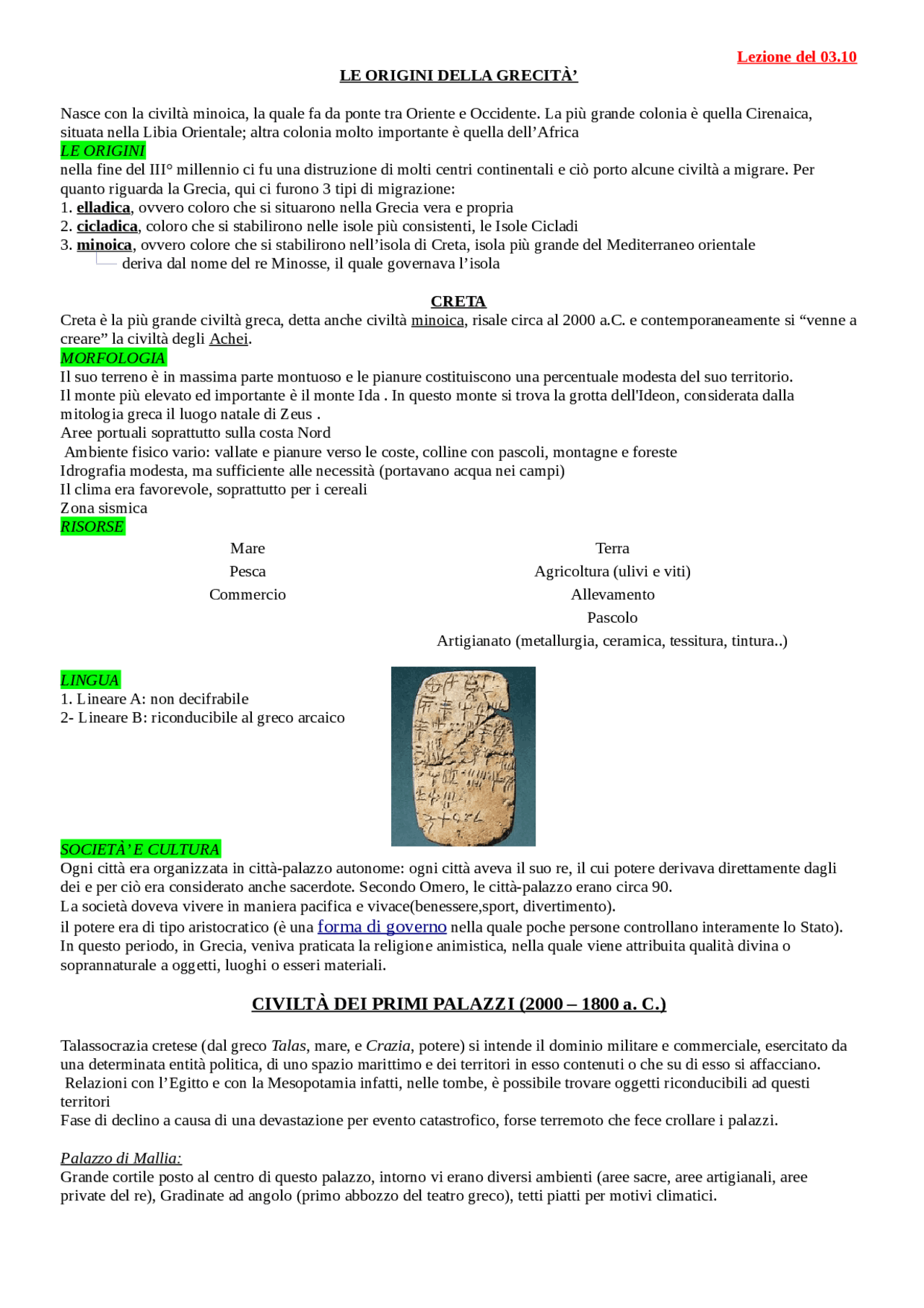 Appunti Di Archeologia Greca Appunti Di Archeologia Docsity