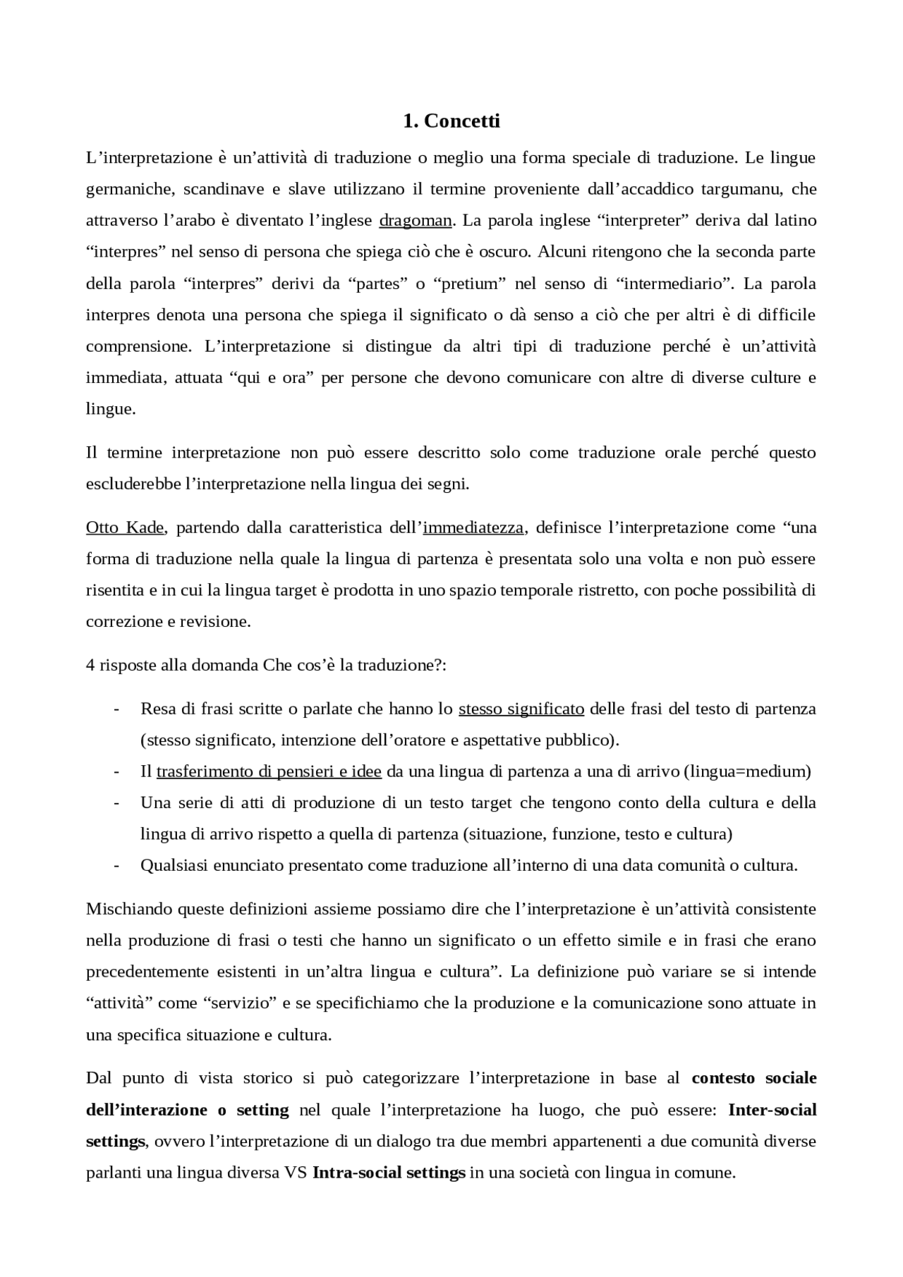 Riassunto "Introducing Interpreting Studies" di Franz Pöchhacker - Docsity