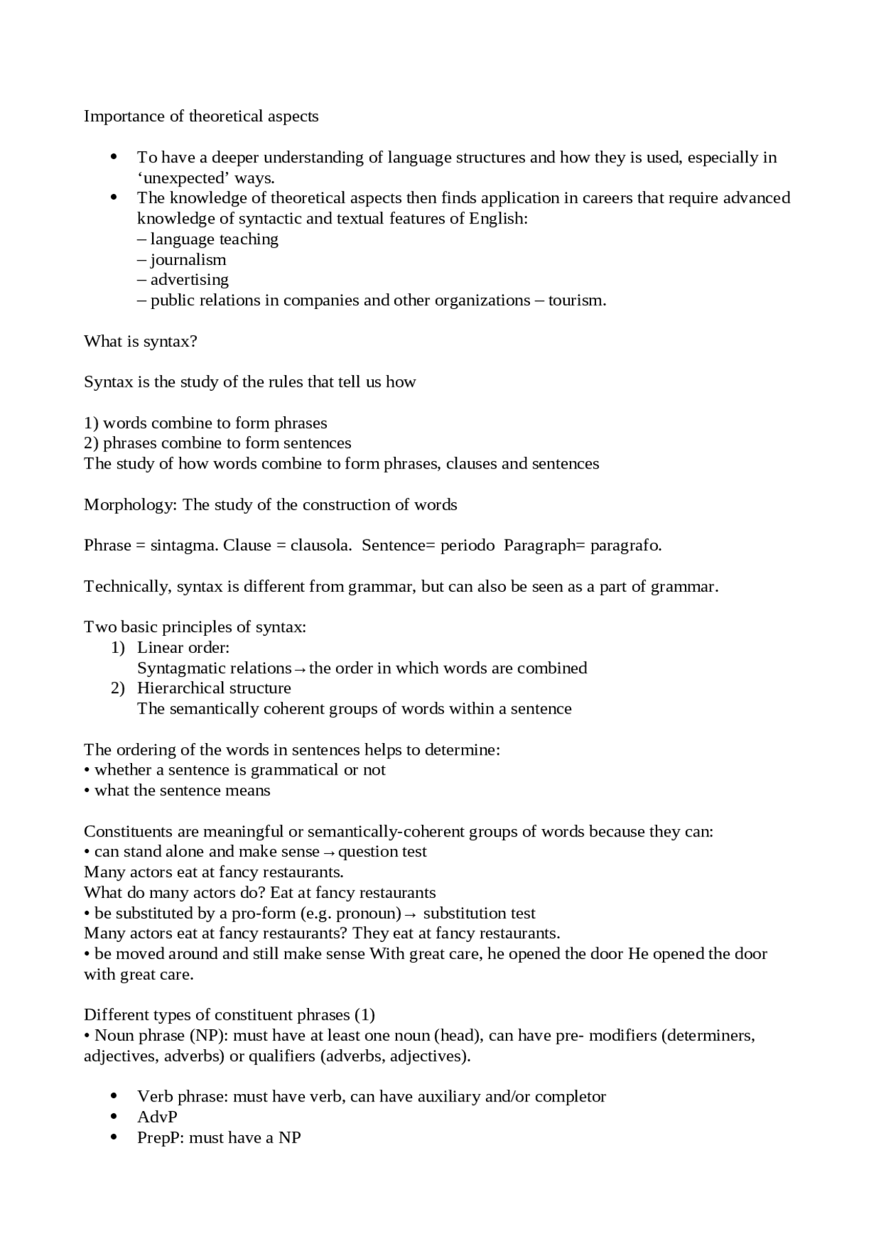 Lingua inglese 2 riassunto prime unità - Docsity