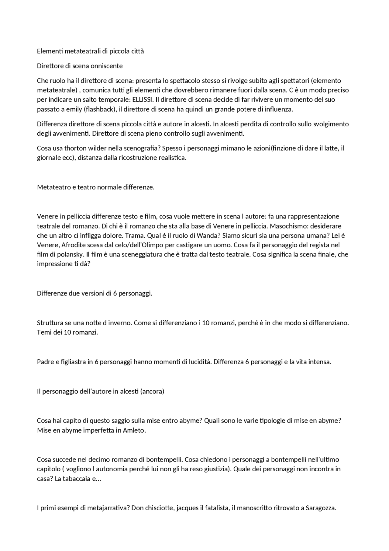 Domande Di Letteratura Con La Prof Russo Docsity