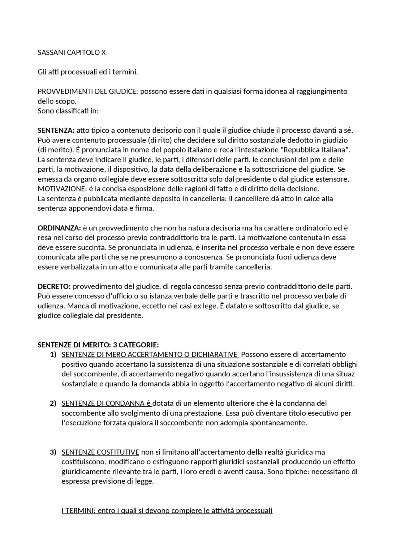 Riassunto Procedura Civile Sassani Docsity