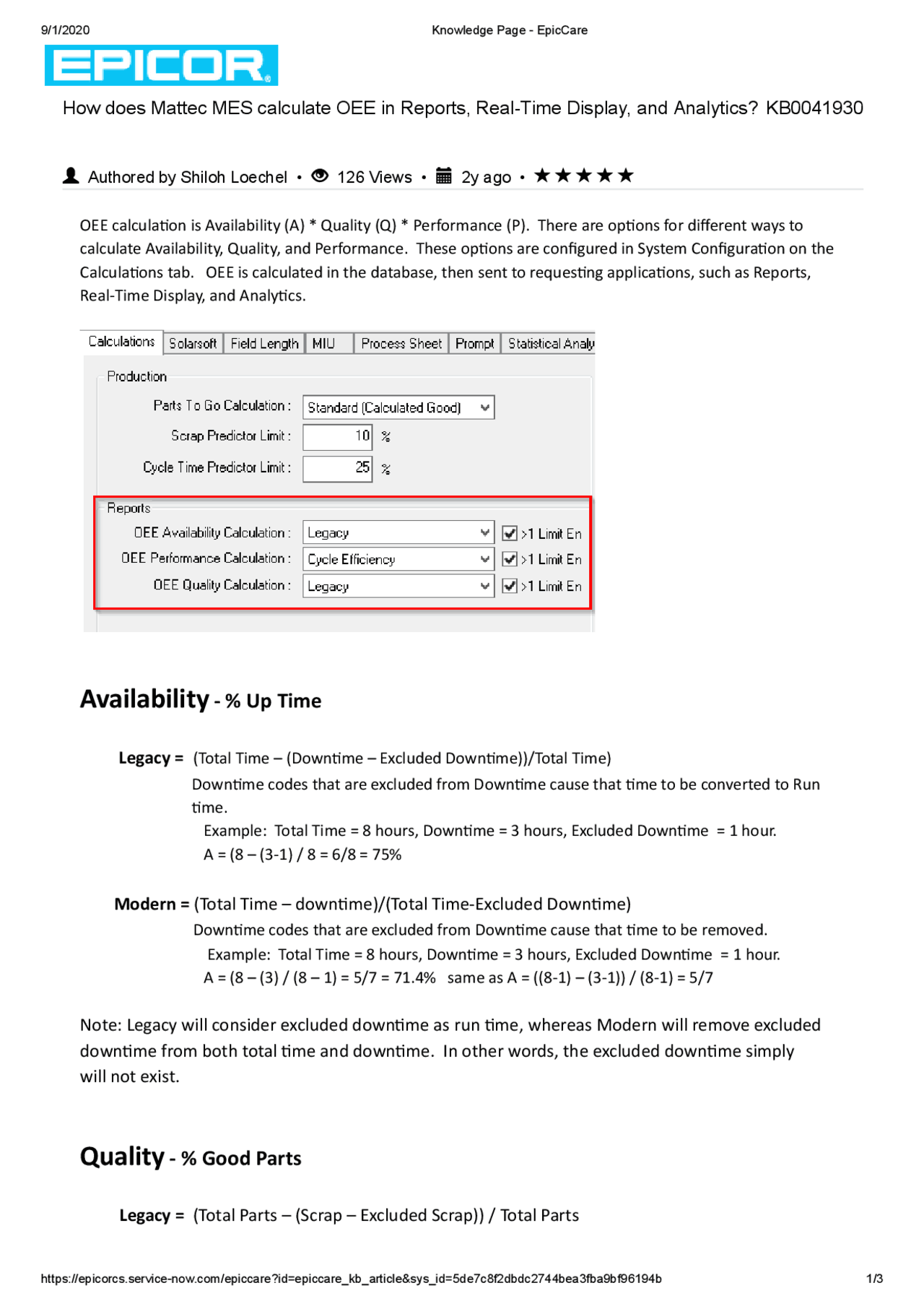Mattec - OEE - Cálculo - Docsity