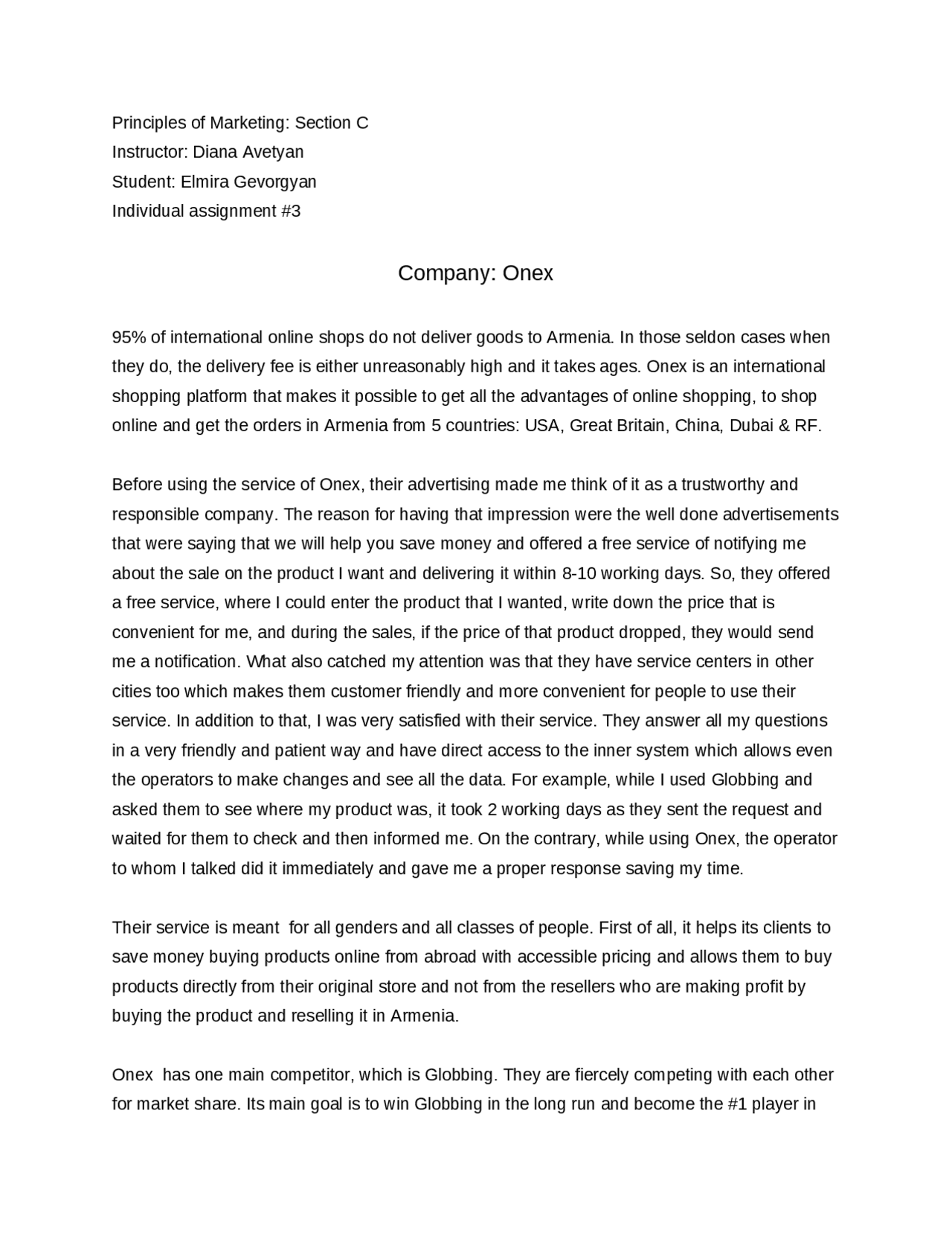 Marketing Assignment Marketing Assignment Marketing Assignment Docsity
