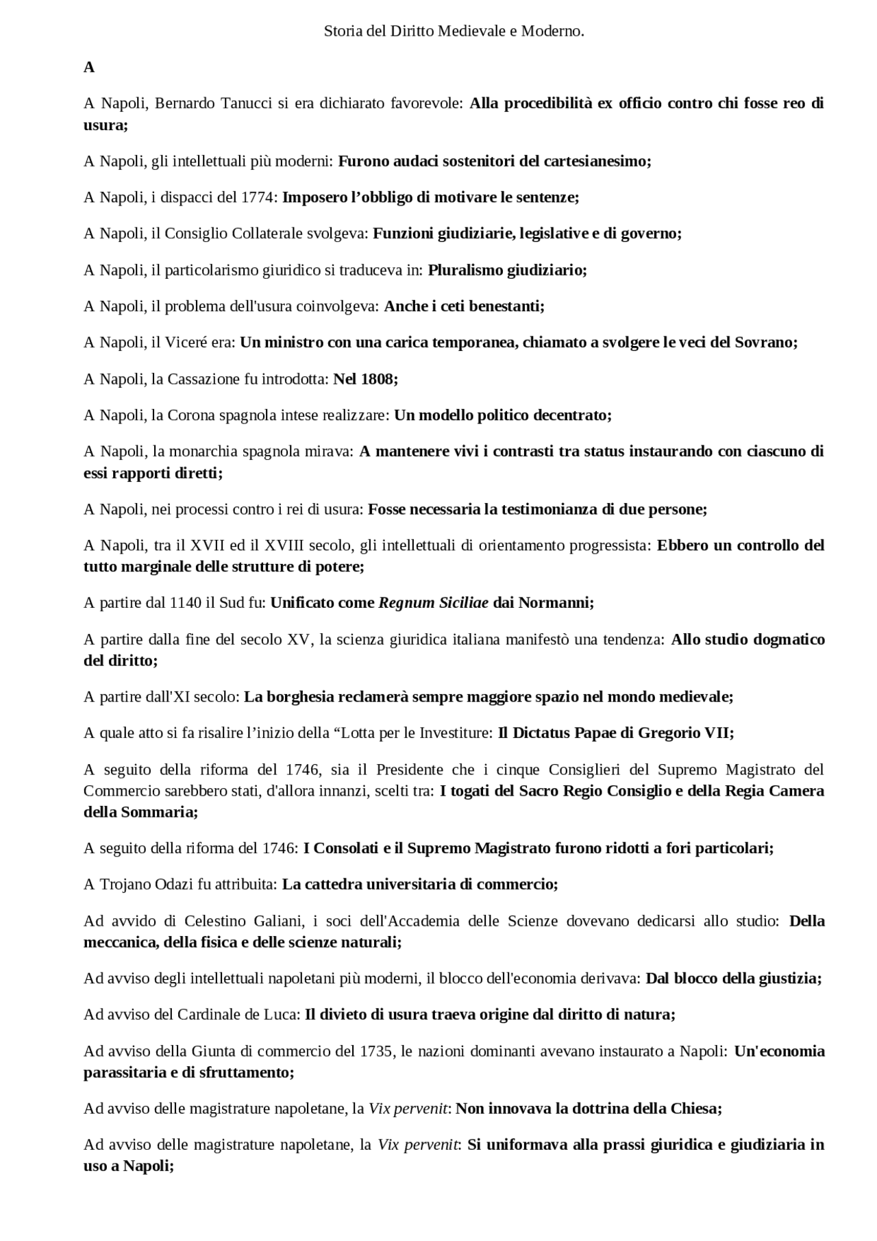 Quiz Di Storia Del Diritto Medievale E Moderno Prove Desame Di