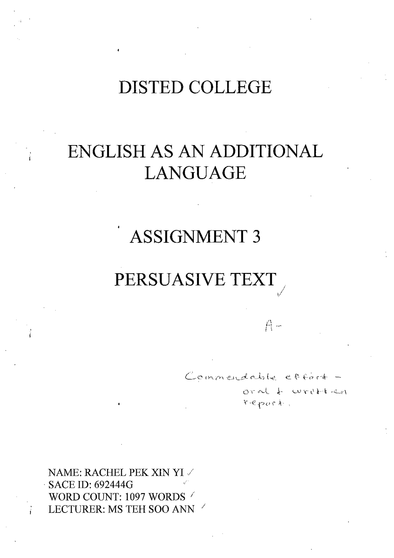Design Evaluation Report Docsity