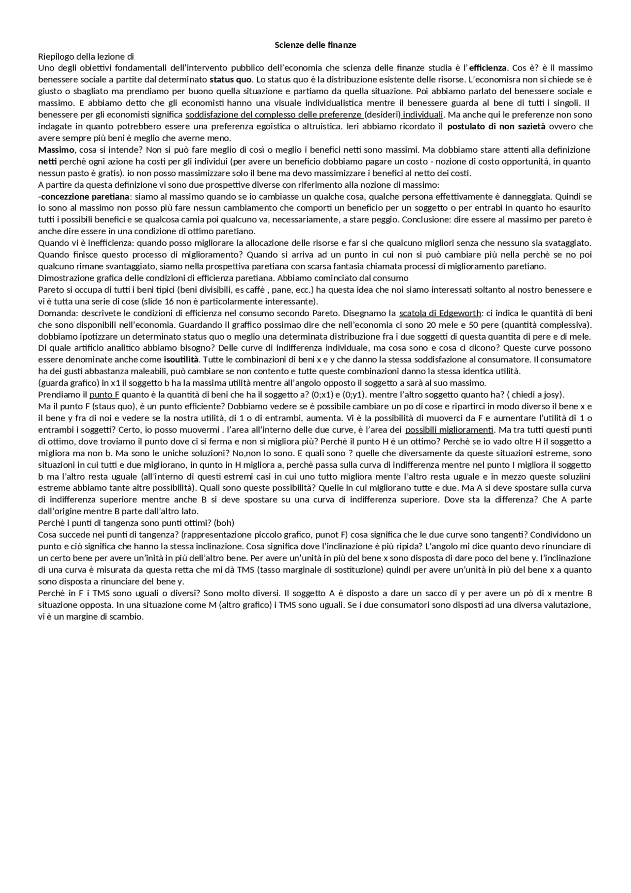 Scienze Delle Finanze Docsity