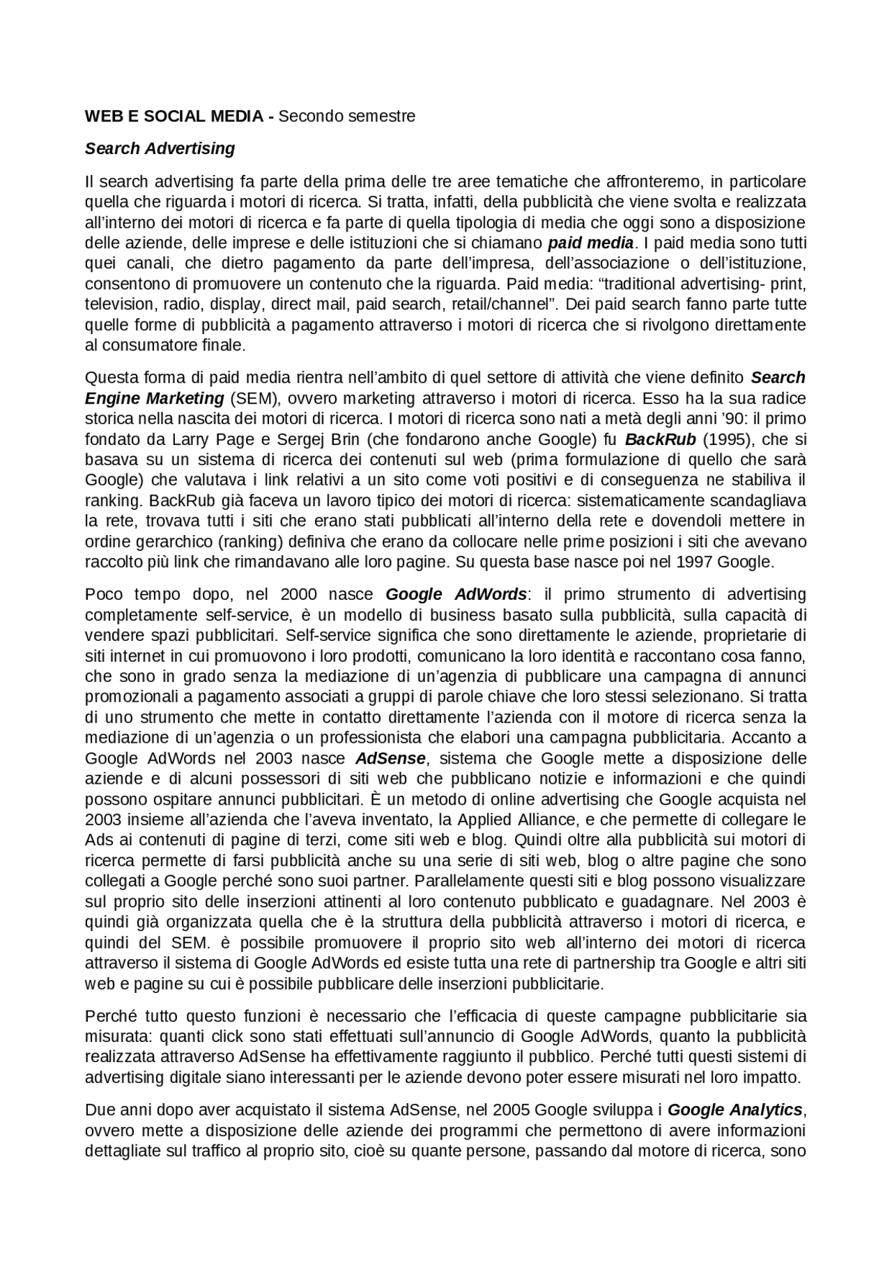 Appunti Web E Social Media Secondo Modulo Docsity