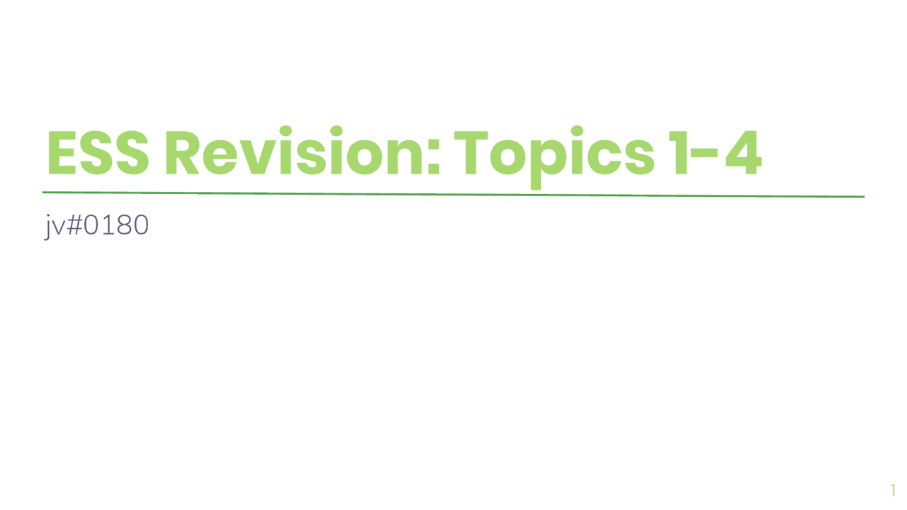IB ESS Revision Session 1 - Topics 1-4 & Concepts.pdf - Docsity