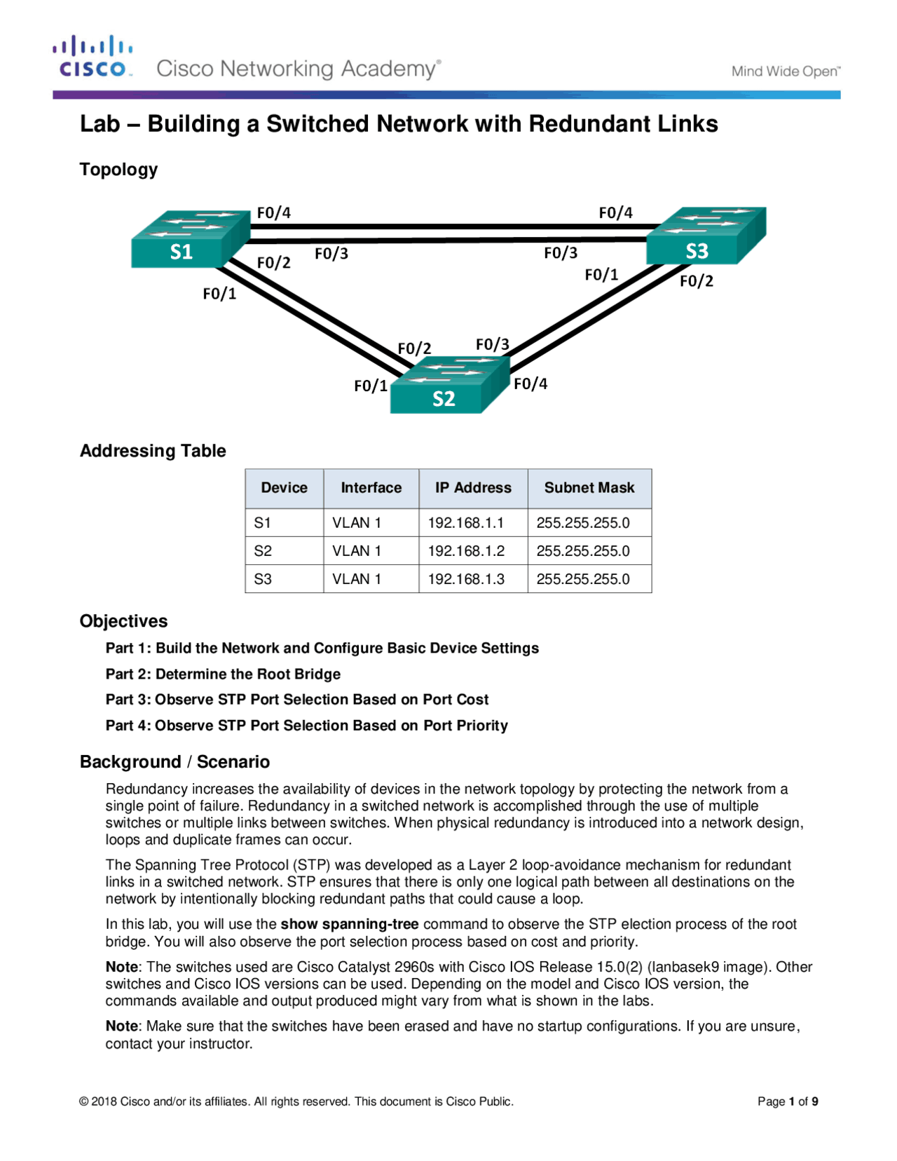Understanding Spanning Tree Protocol (STP) in a Switched Network with ...