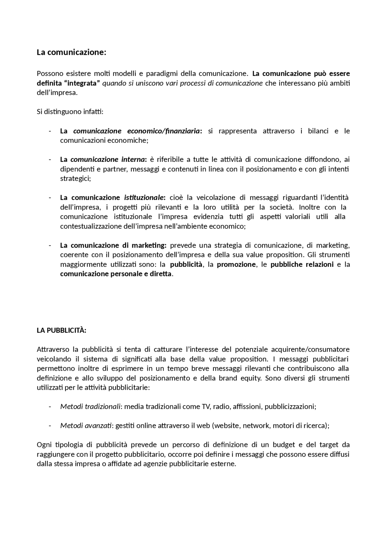 La Comunicazione Nel Marketing Docsity