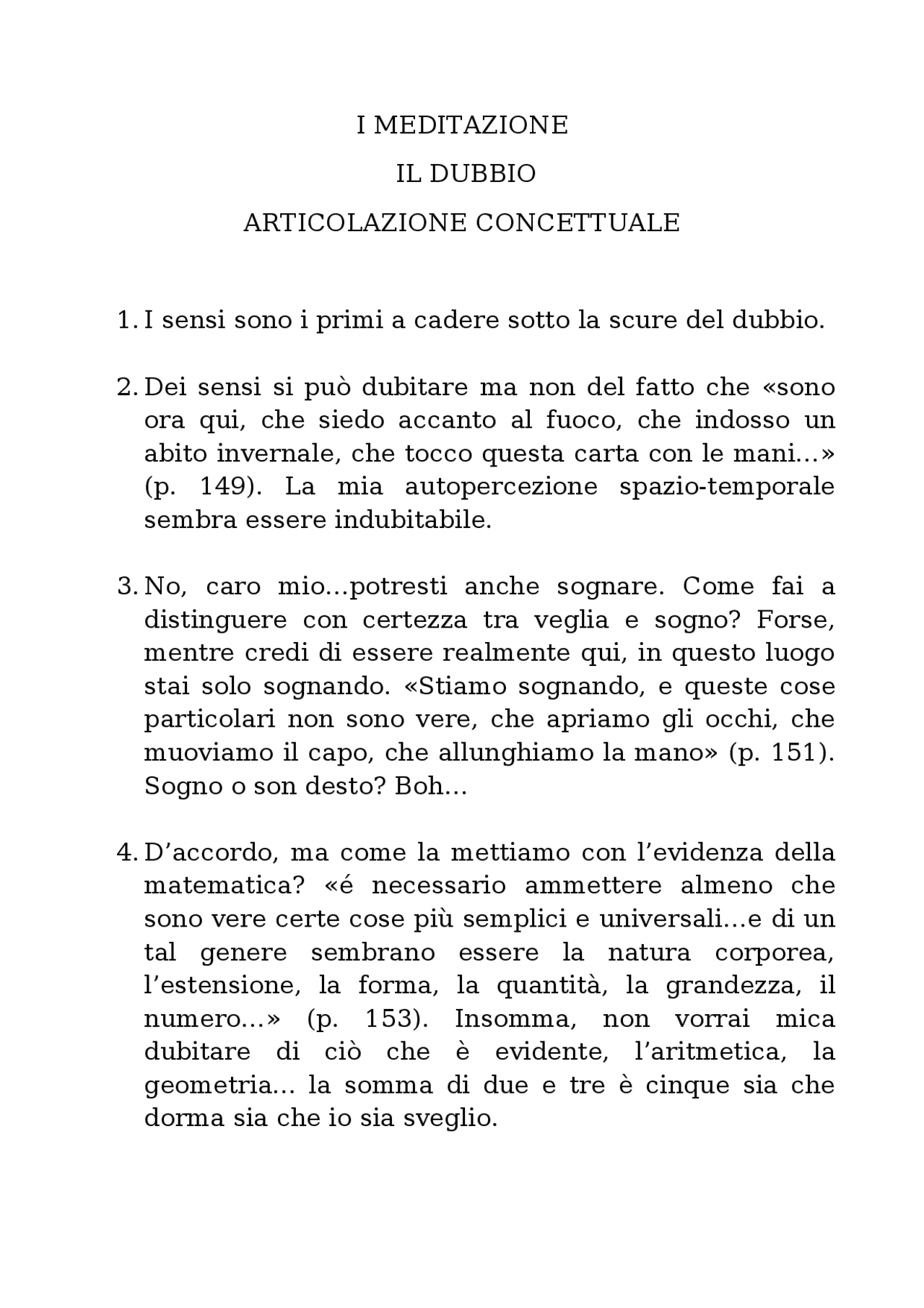 Cartesio Meditazioni Metafisiche I Docsity