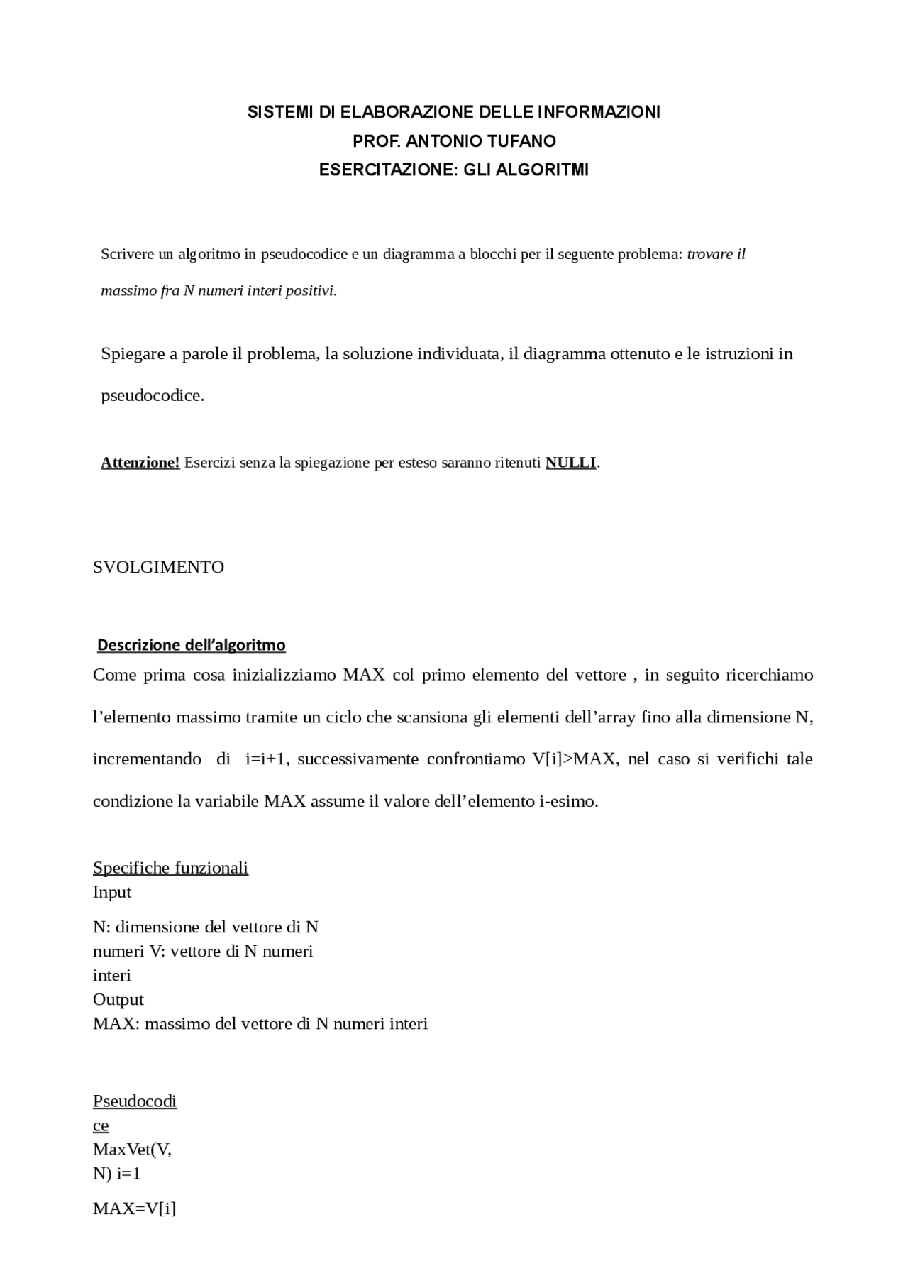 Elaborato Algoritmi 1 Docsity