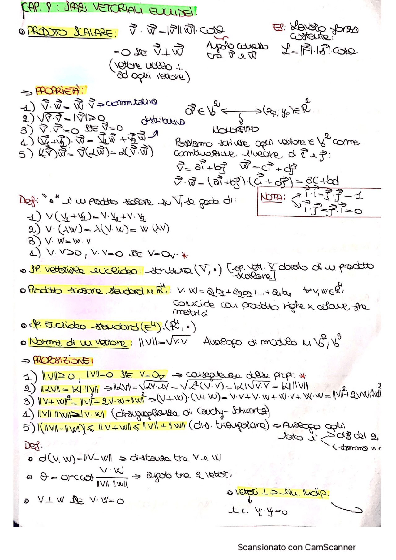 Spazi Vettoriali Euclidei Docsity