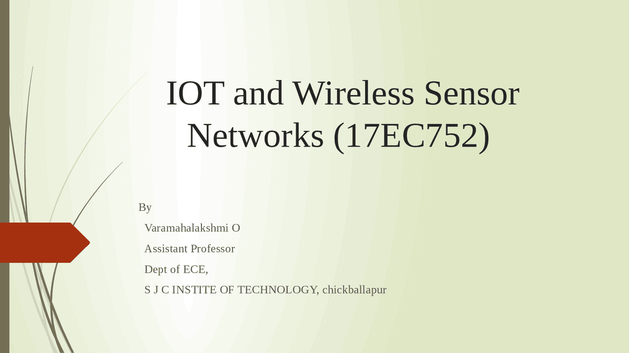 Iot And Wireless Sensor Networks 17ec752 Docsity