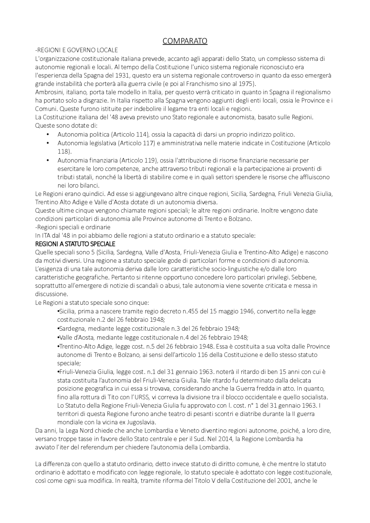 Diritto comparato università di Torino - Docsity