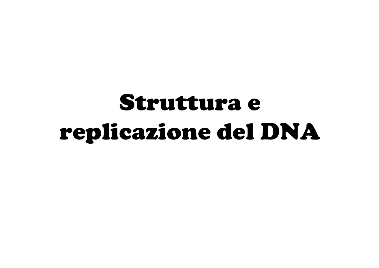 Dna Duplicazione Spiegazione Docsity