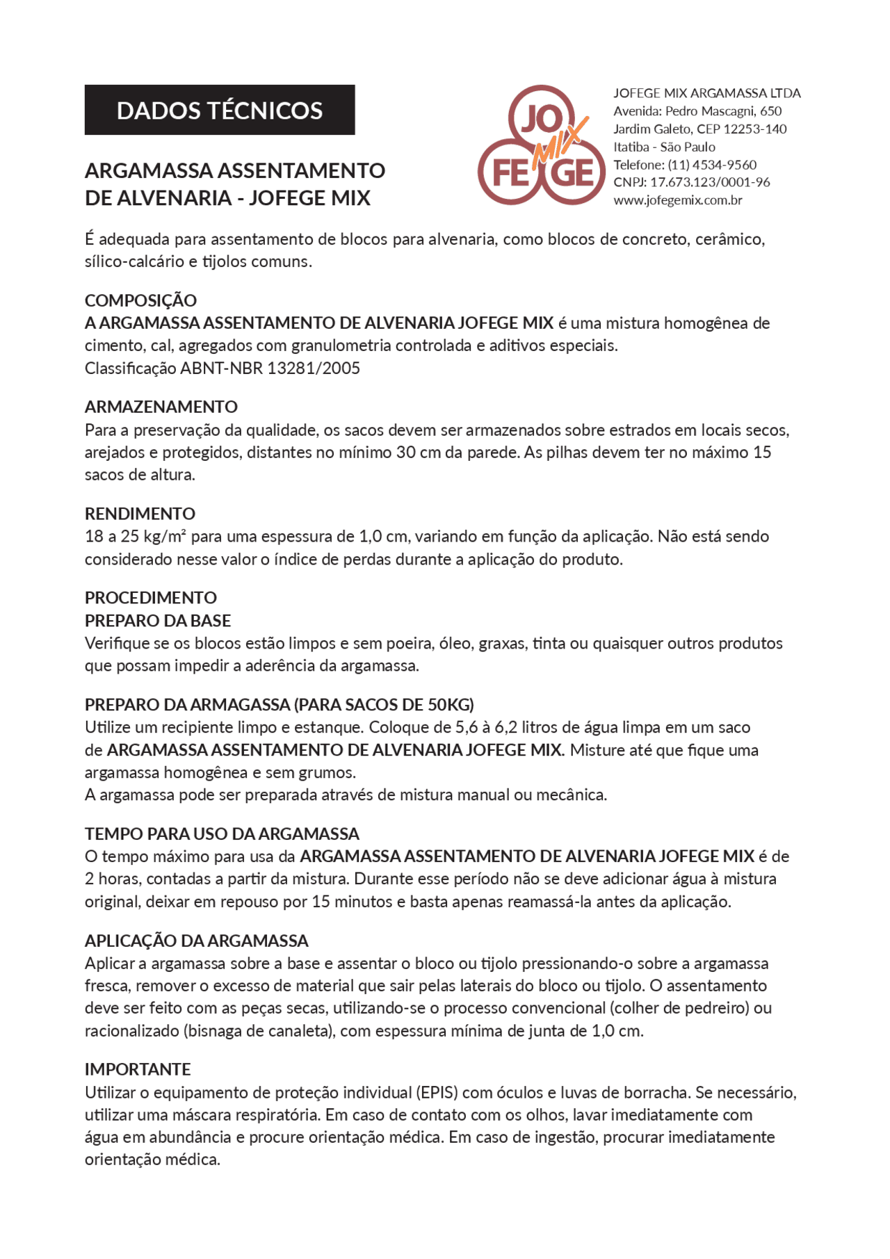 Manual Jofege De Assentamento De Alvenaria Docsity