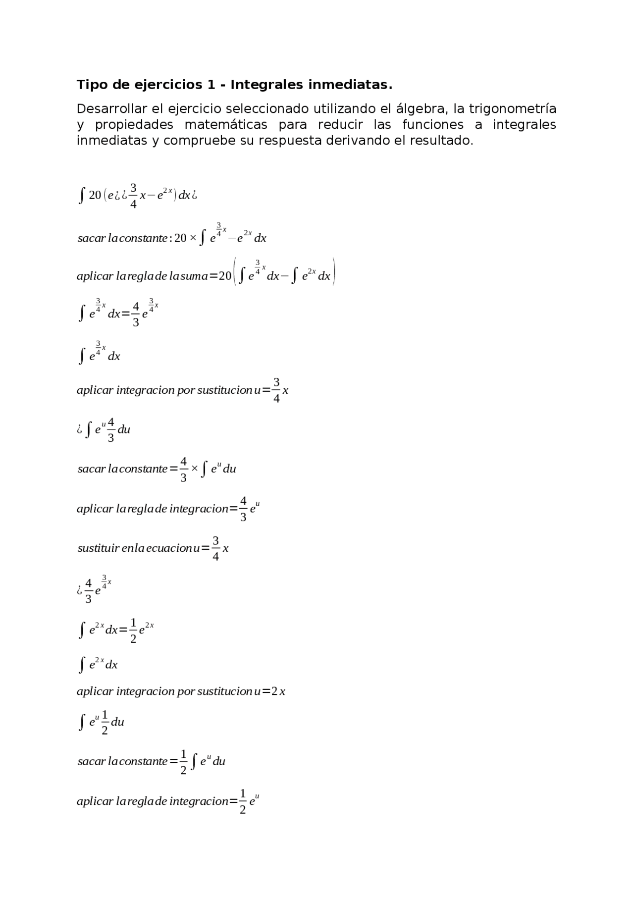 Ejercicios 123 Y 4 De Calculo Integral Unad Tarea 1 Docsity