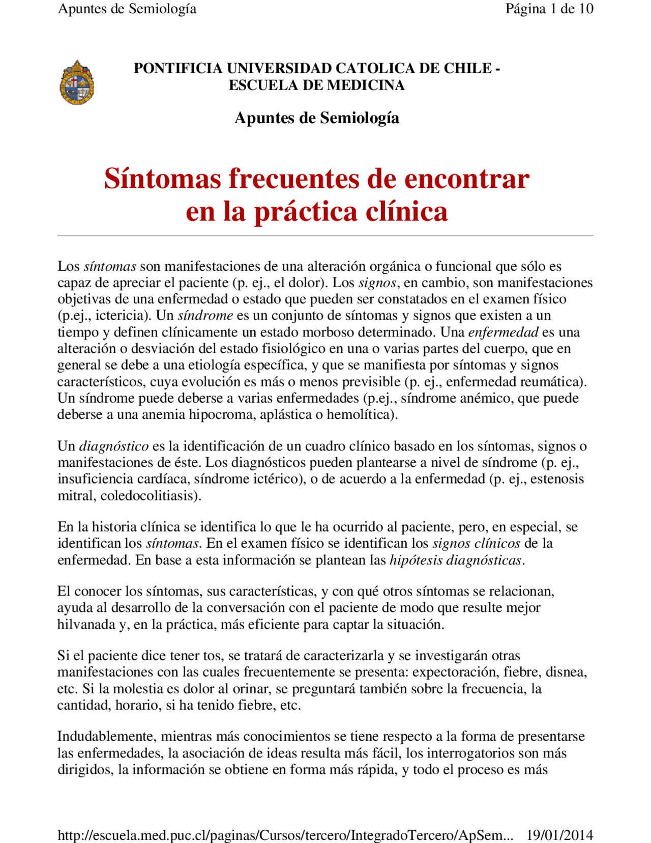 Dolor Y Otros Semiologia Apuntes De Semiología Docsity