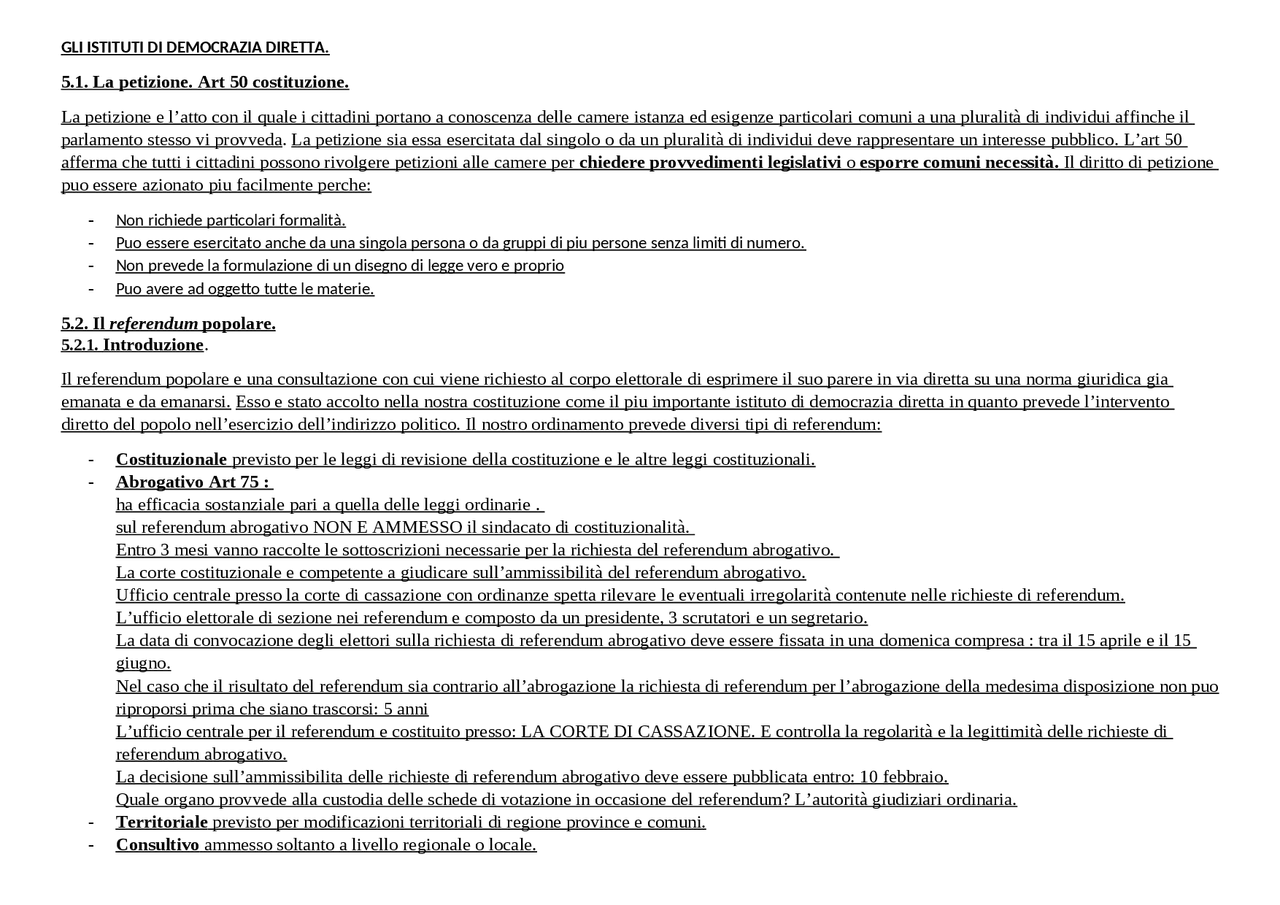 Diritto Costituzione Per Concorsi Docsity