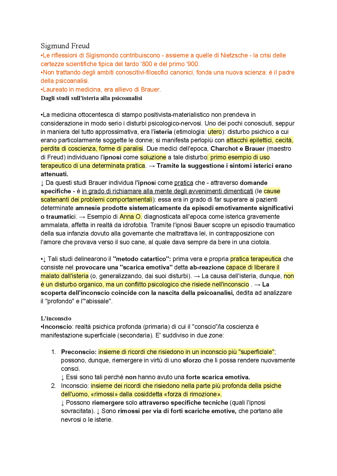 Sintesi Freud In Pillole Docsity