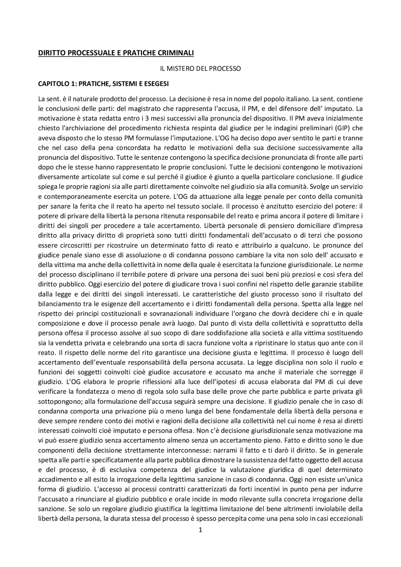 Diritto Processuale E Pratiche Criminali Ruggieri Docsity