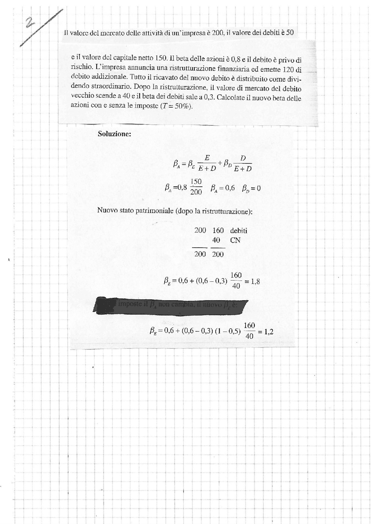 Esercizio Di Finanza Docsity
