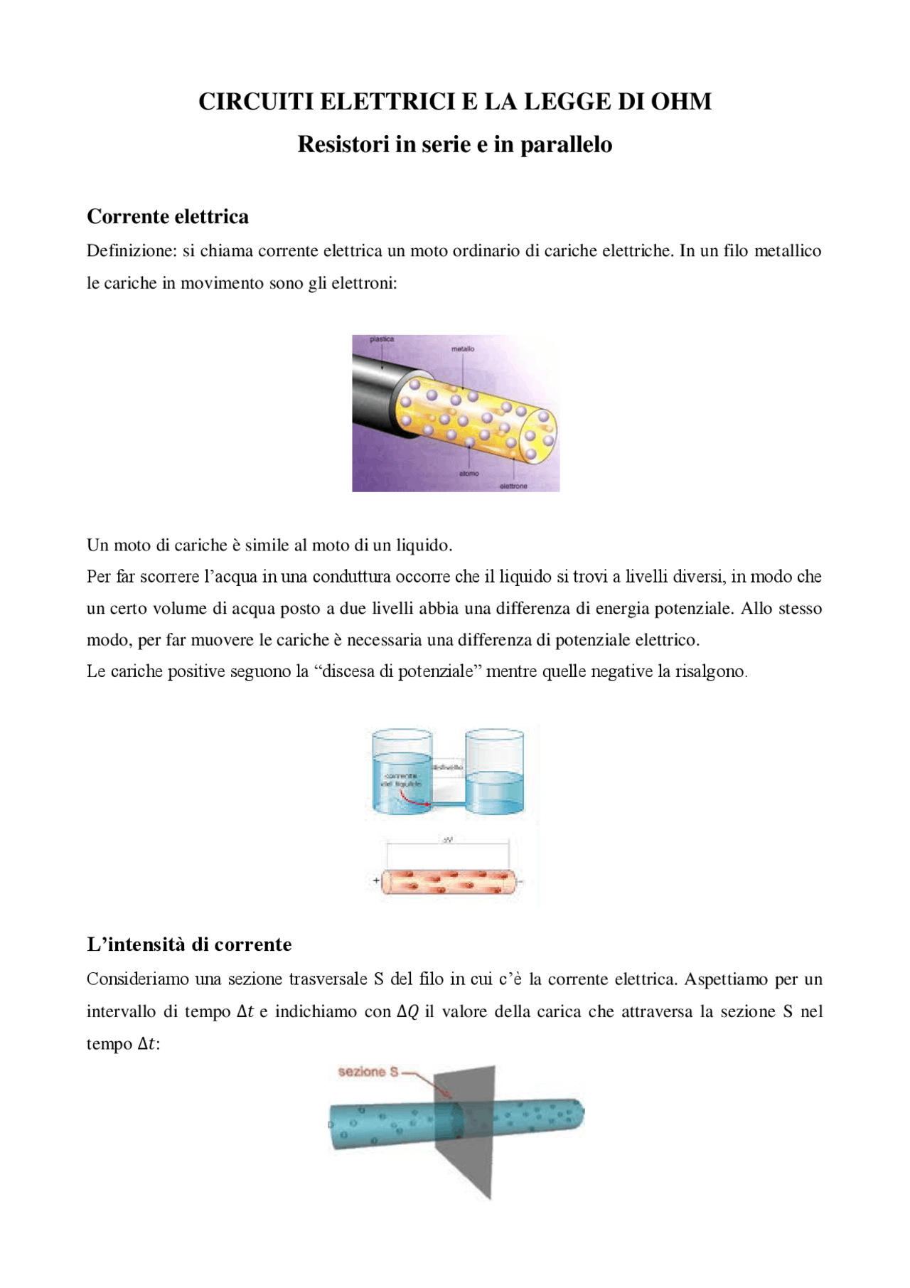 CIRCUITI ELETTRICI E LE LEGGI DI OHM - Docsity