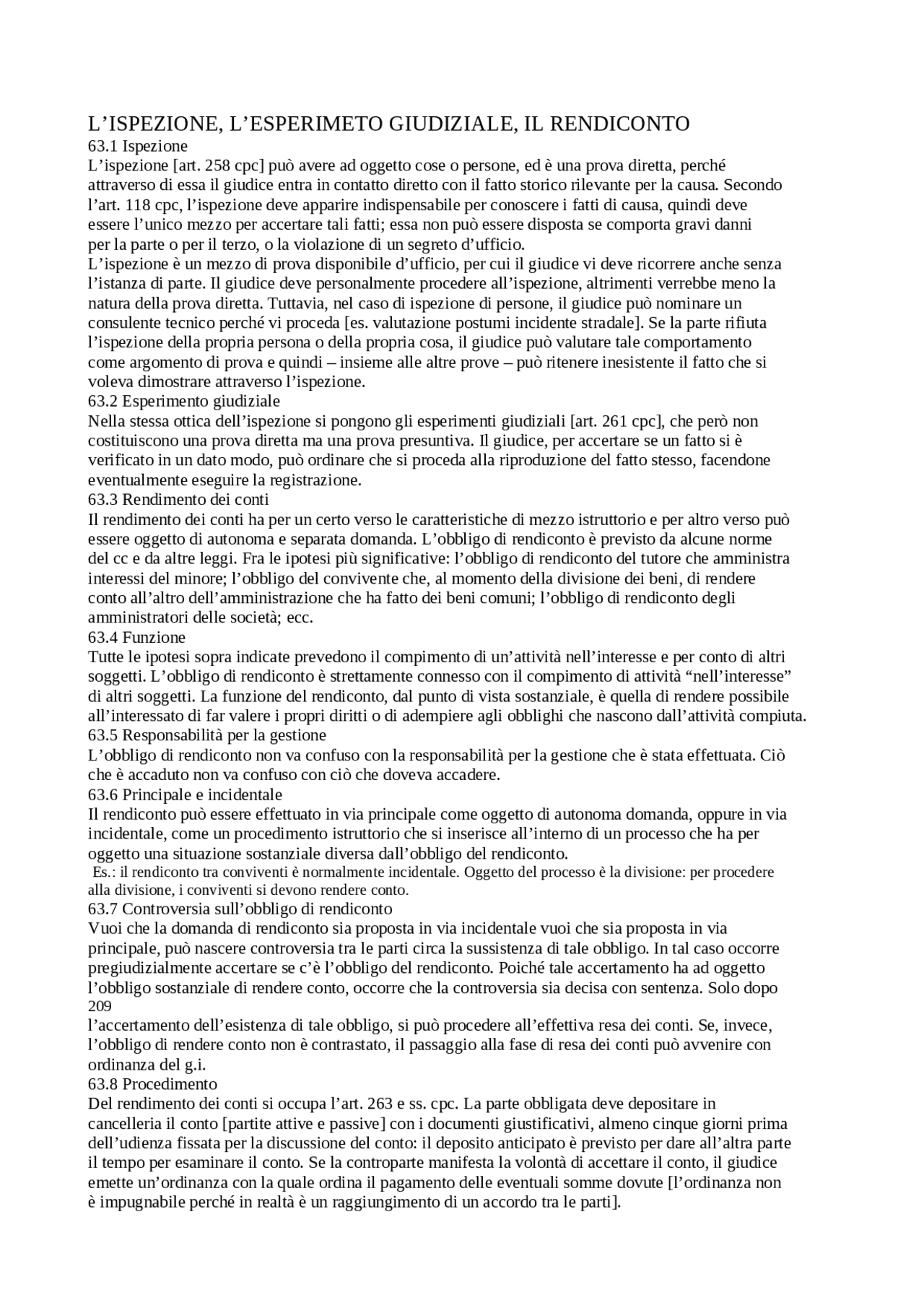 Ispezioneesperimentorendiconto Docsity