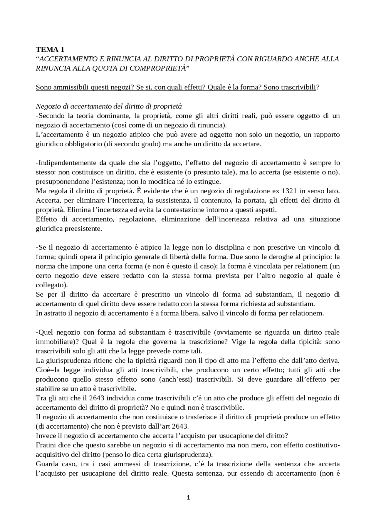 Proprietà E Diritti Reali Docsity
