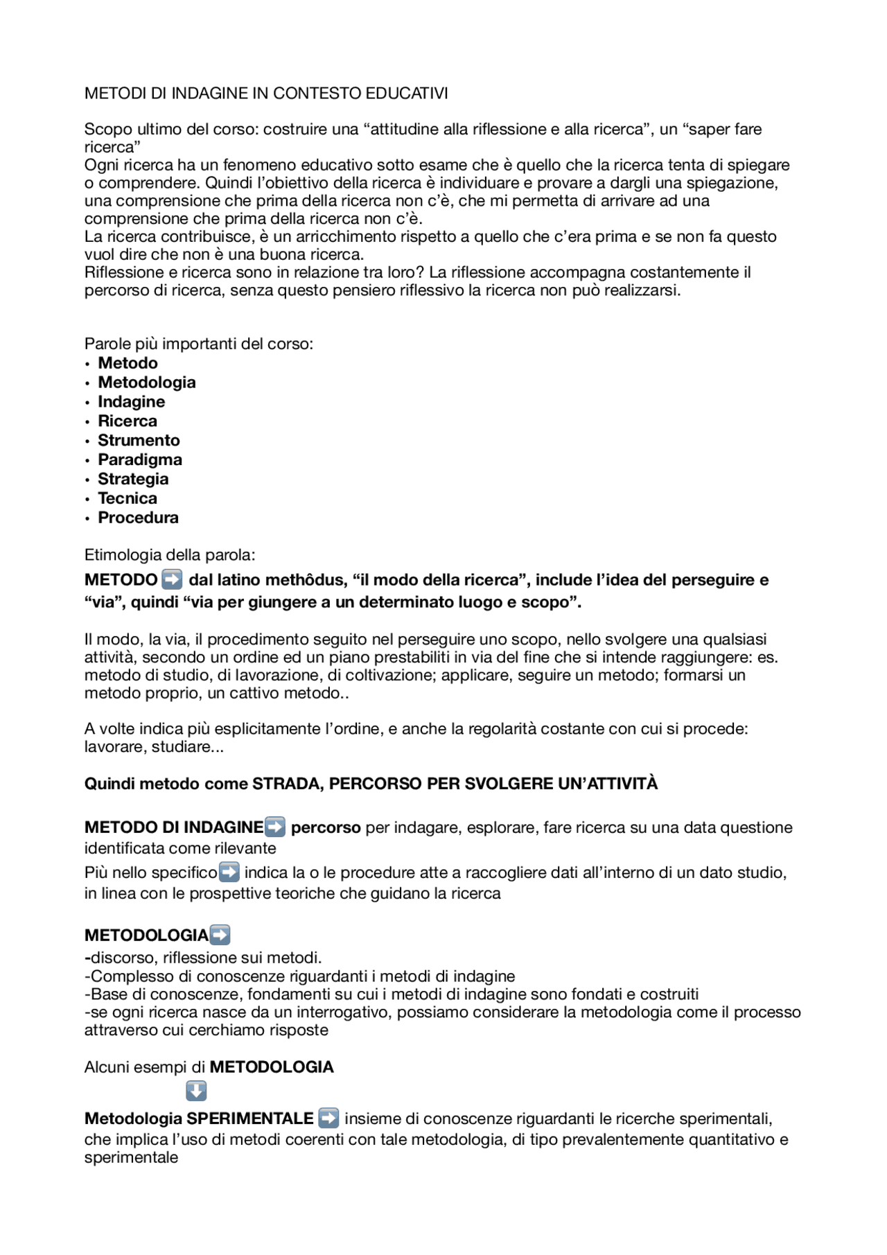 Metodi Di Indagine In Contesti Educativi Docsity